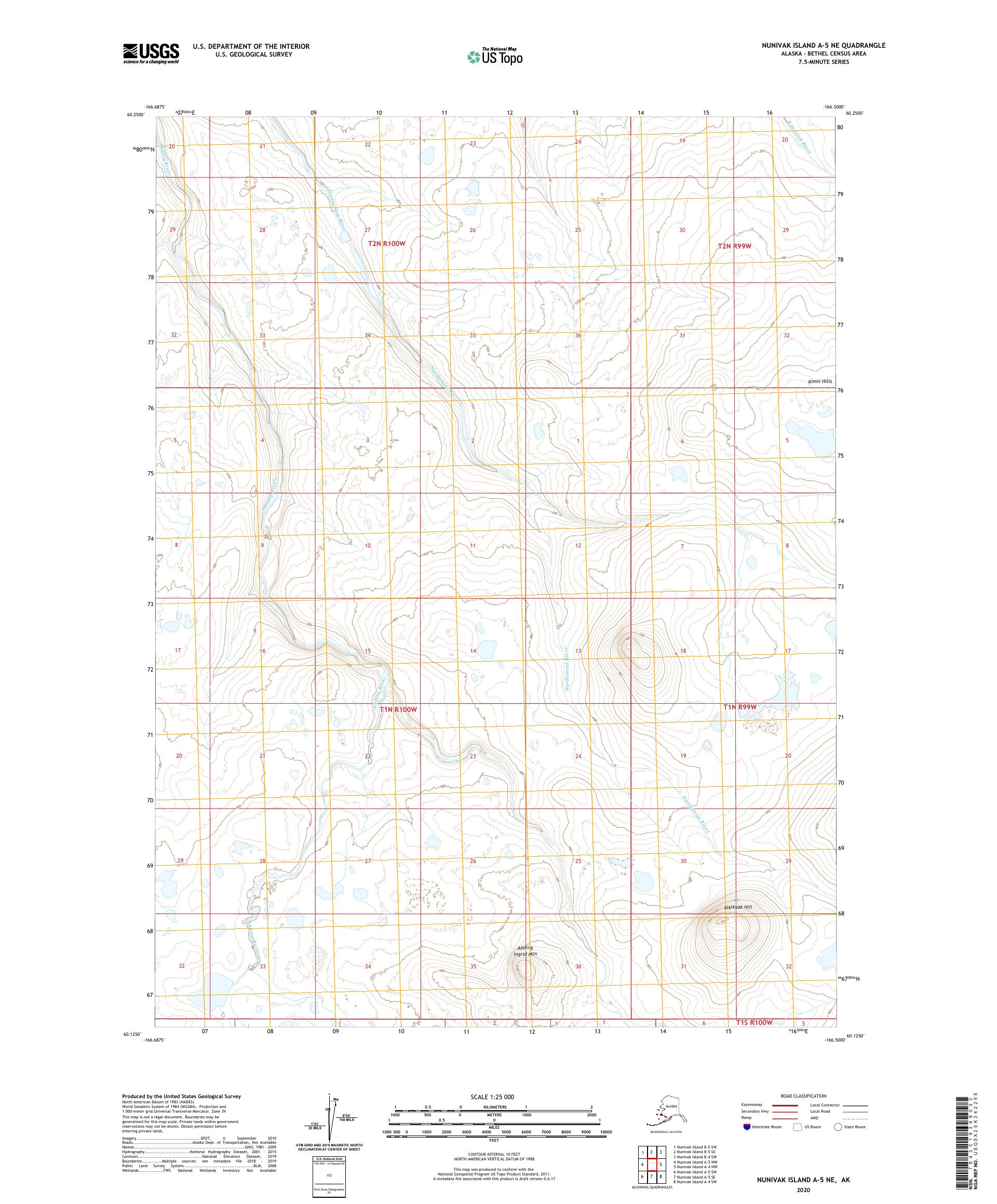 Nunivak Island A-5 NE Alaska US Topo Map – MyTopo Map Store