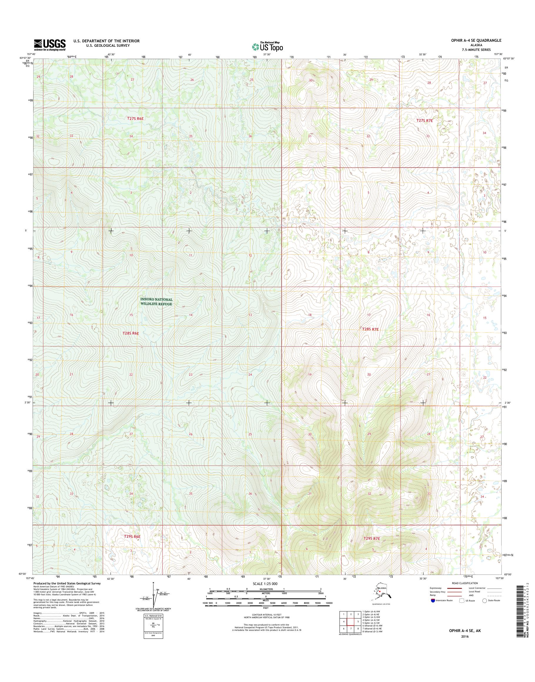 Ophir A-4 SE Alaska US Topo Map – MyTopo Map Store