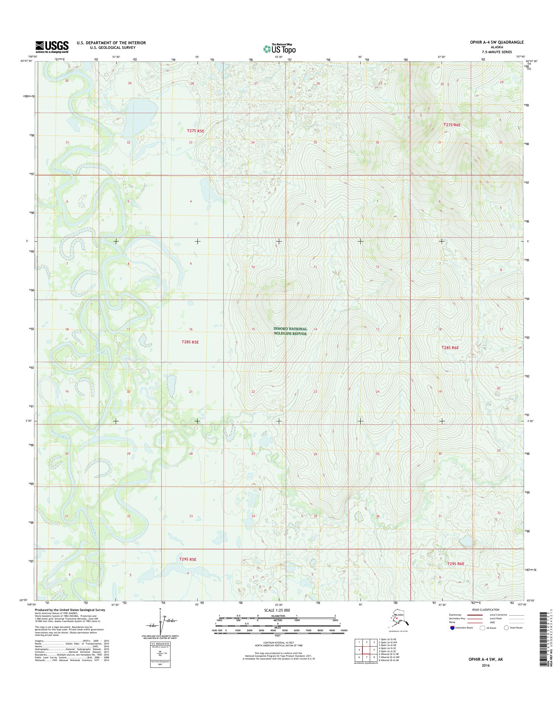Ophir A-4 SW Alaska US Topo Map – MyTopo Map Store