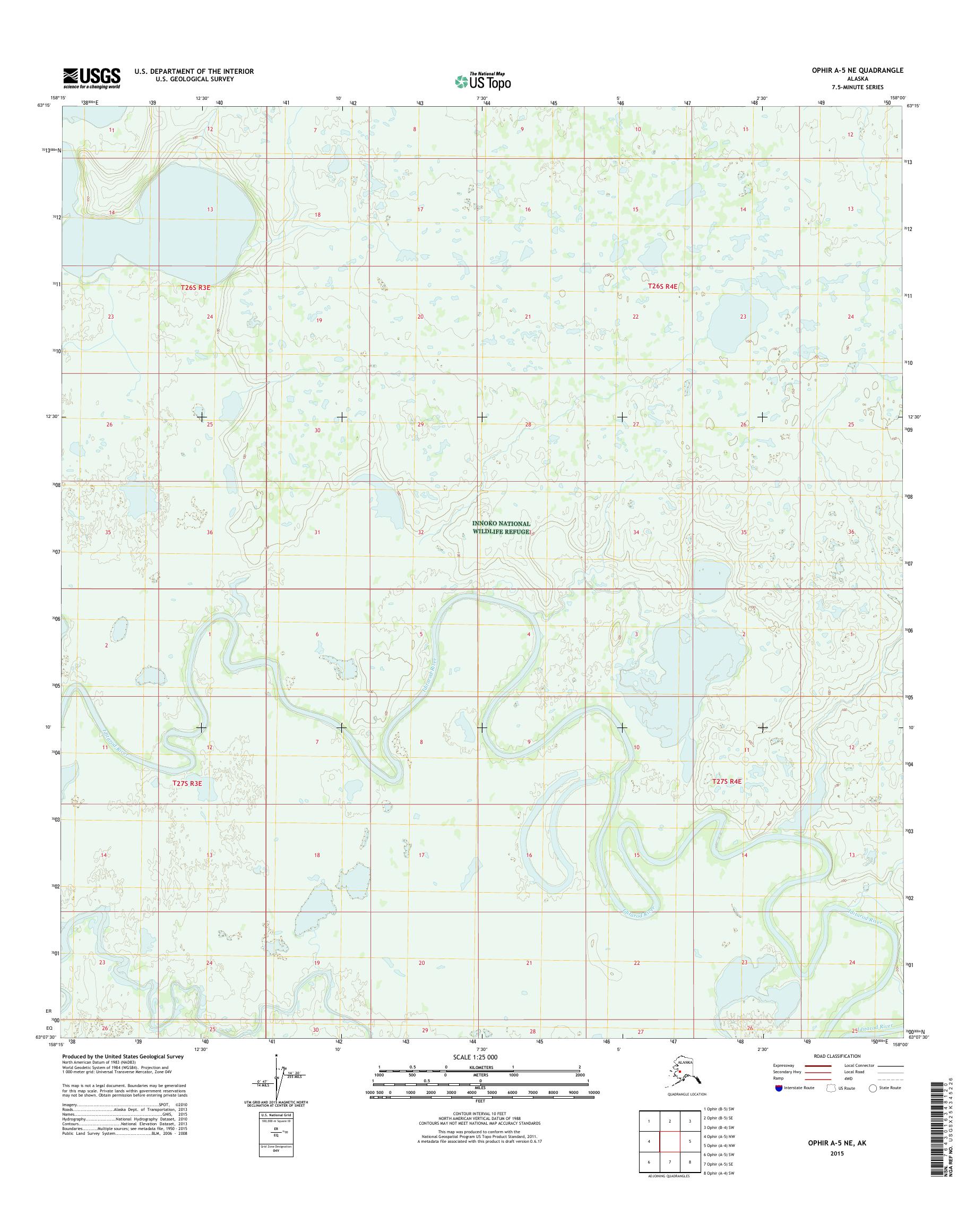 Ophir A-5 NE Alaska US Topo Map – MyTopo Map Store