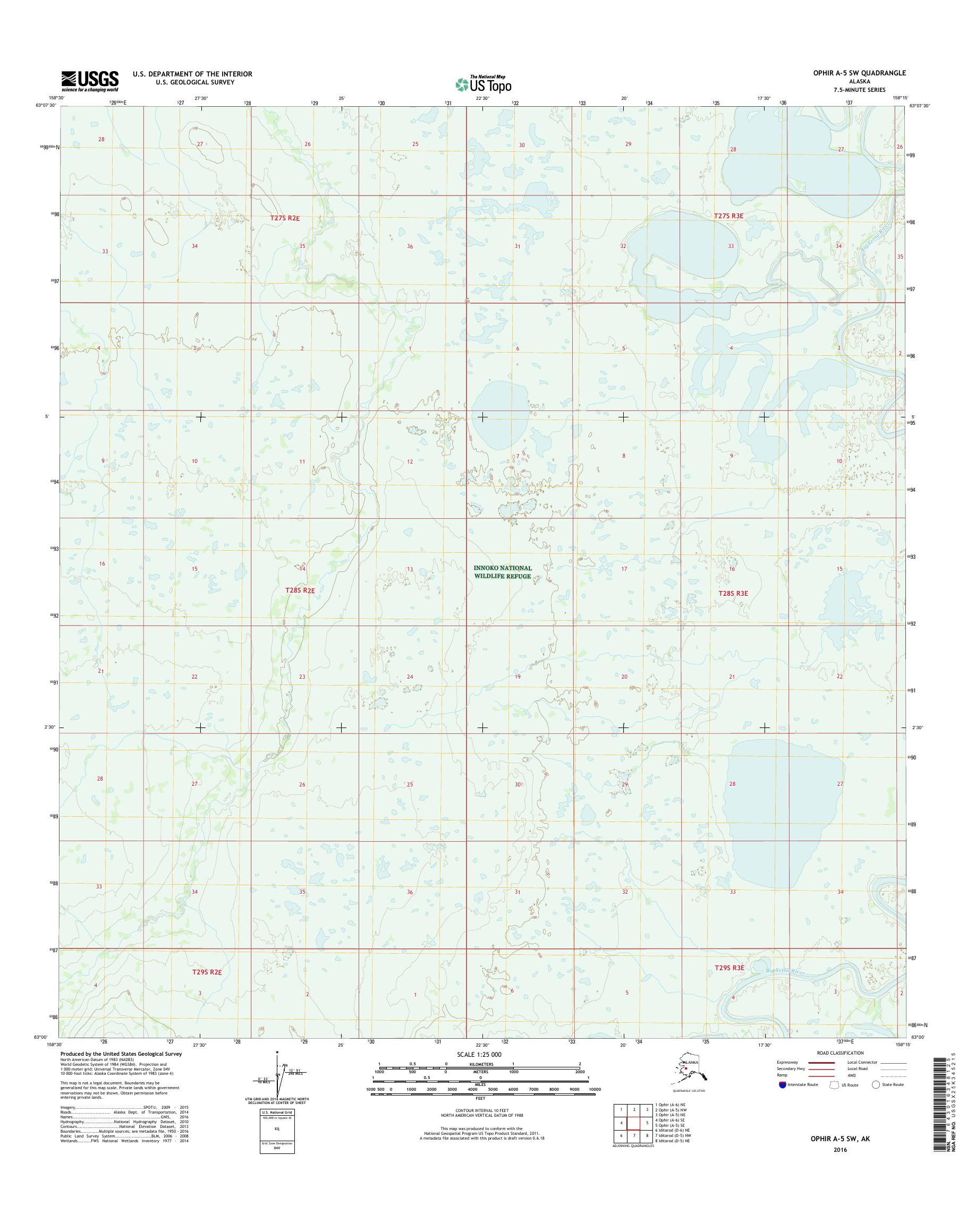 Ophir A-5 SW Alaska US Topo Map – MyTopo Map Store
