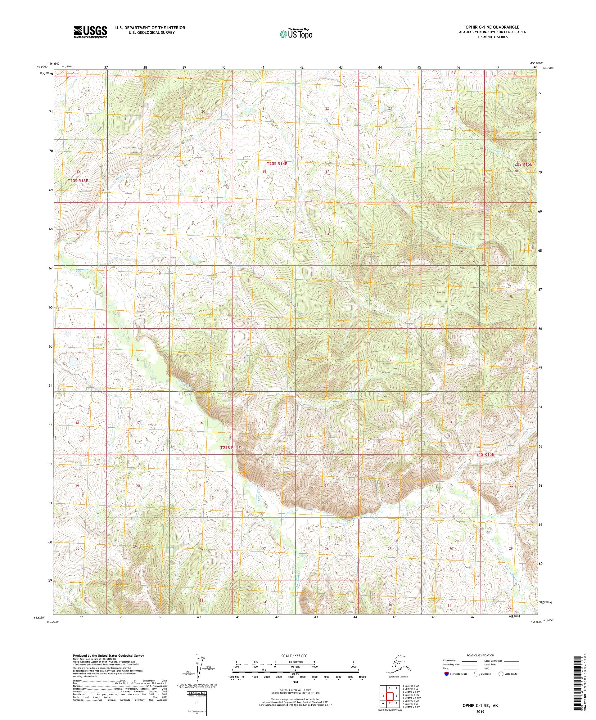 Ophir C-1 NE Alaska US Topo Map – MyTopo Map Store
