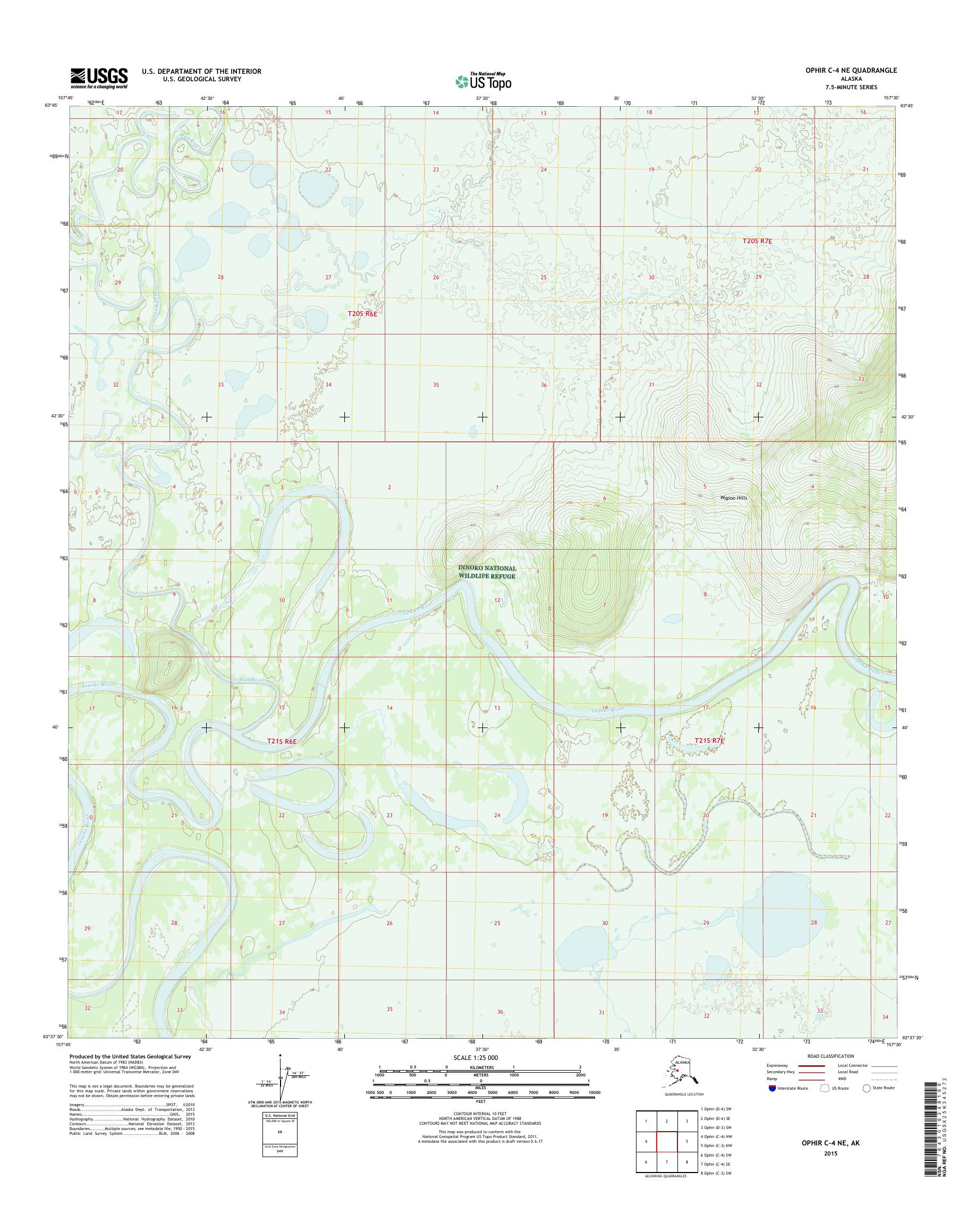 Ophir C-4 NE Alaska US Topo Map – MyTopo Map Store