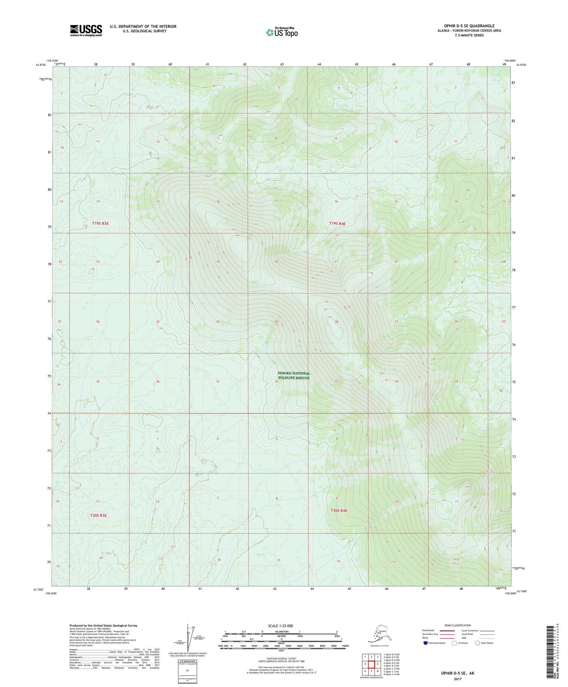 Ophir D-5 SE Alaska US Topo Map – MyTopo Map Store