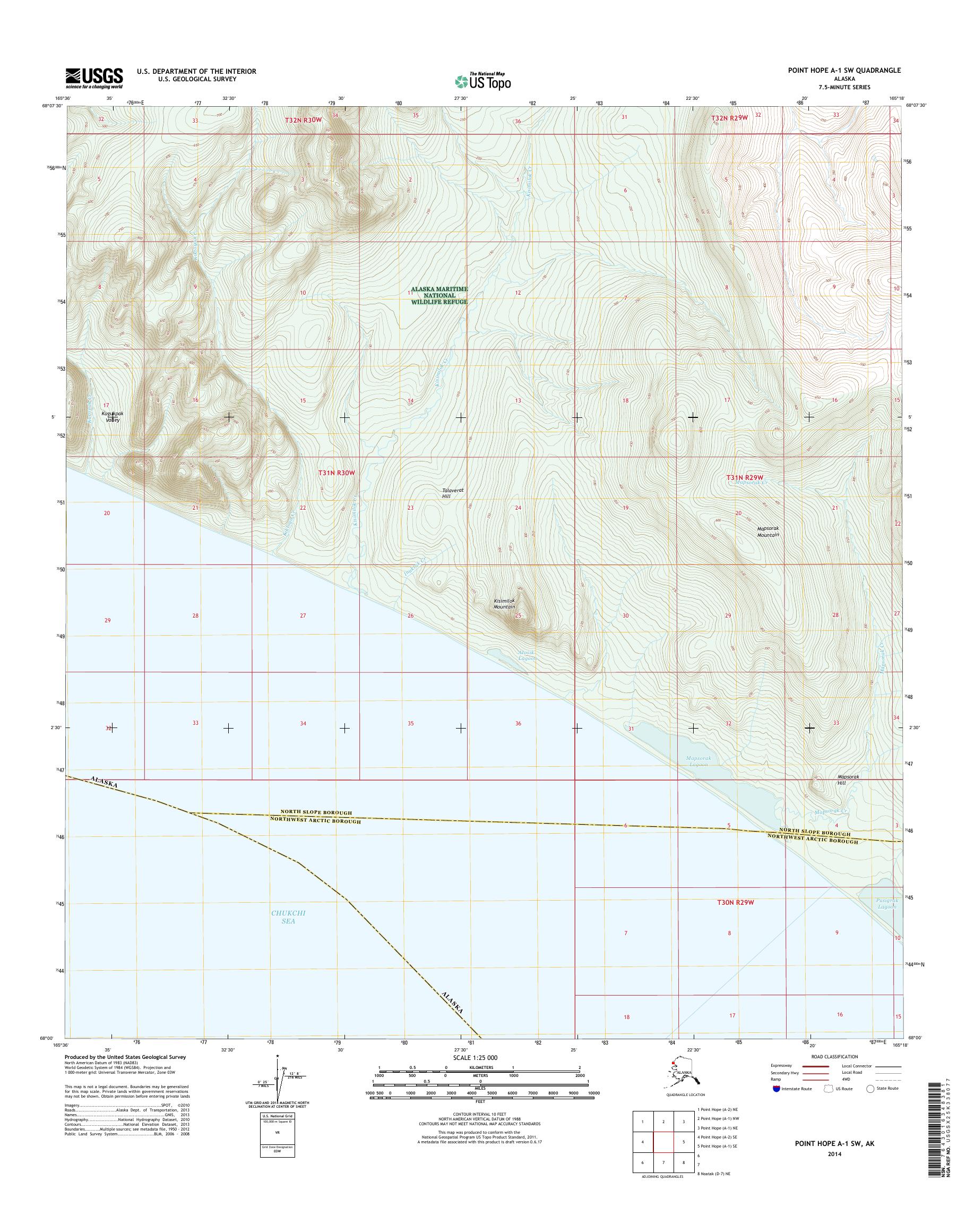 Point Hope A-1 SW Alaska US Topo Map – MyTopo Map Store