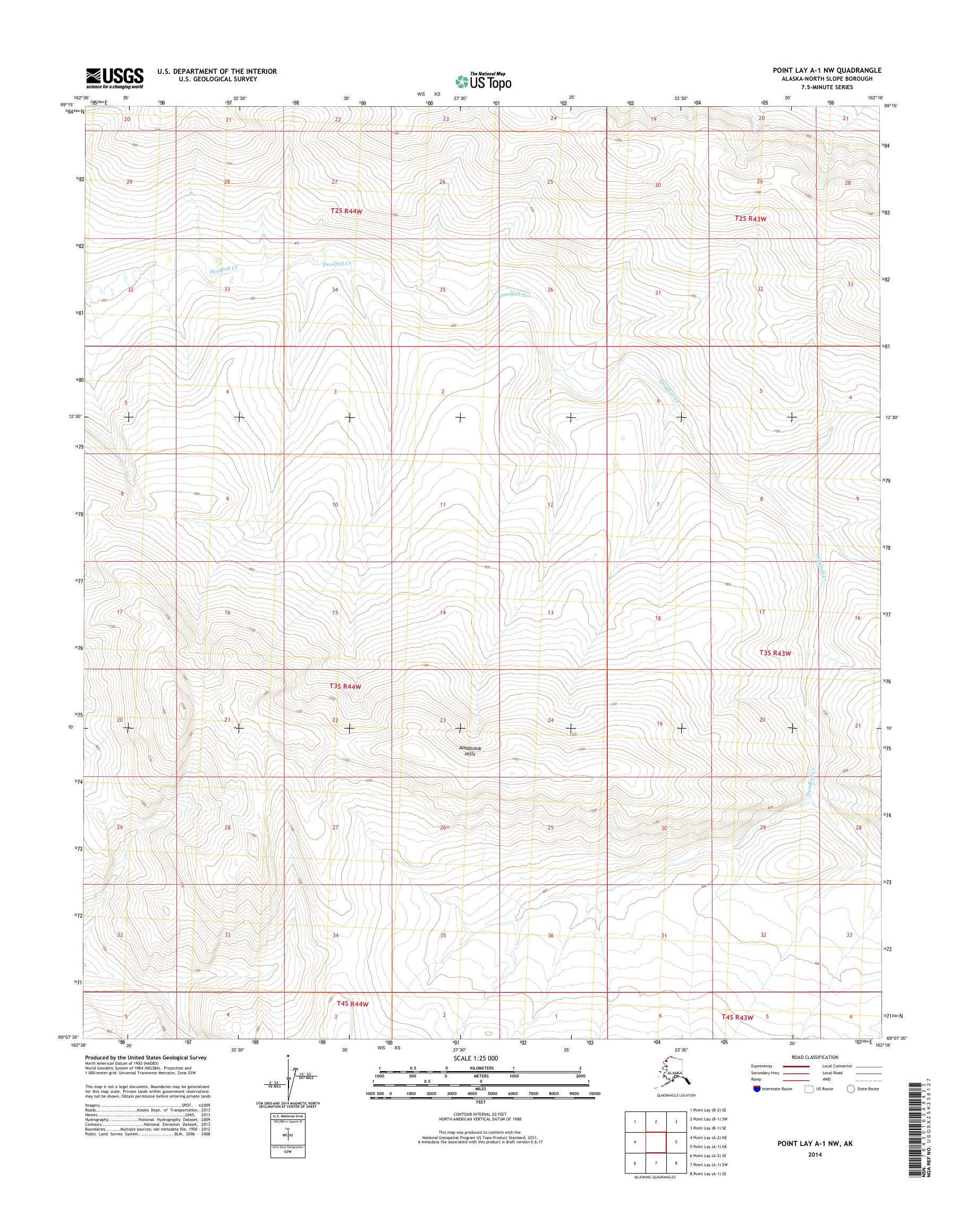 Point Lay A-1 NW Alaska US Topo Map – MyTopo Map Store