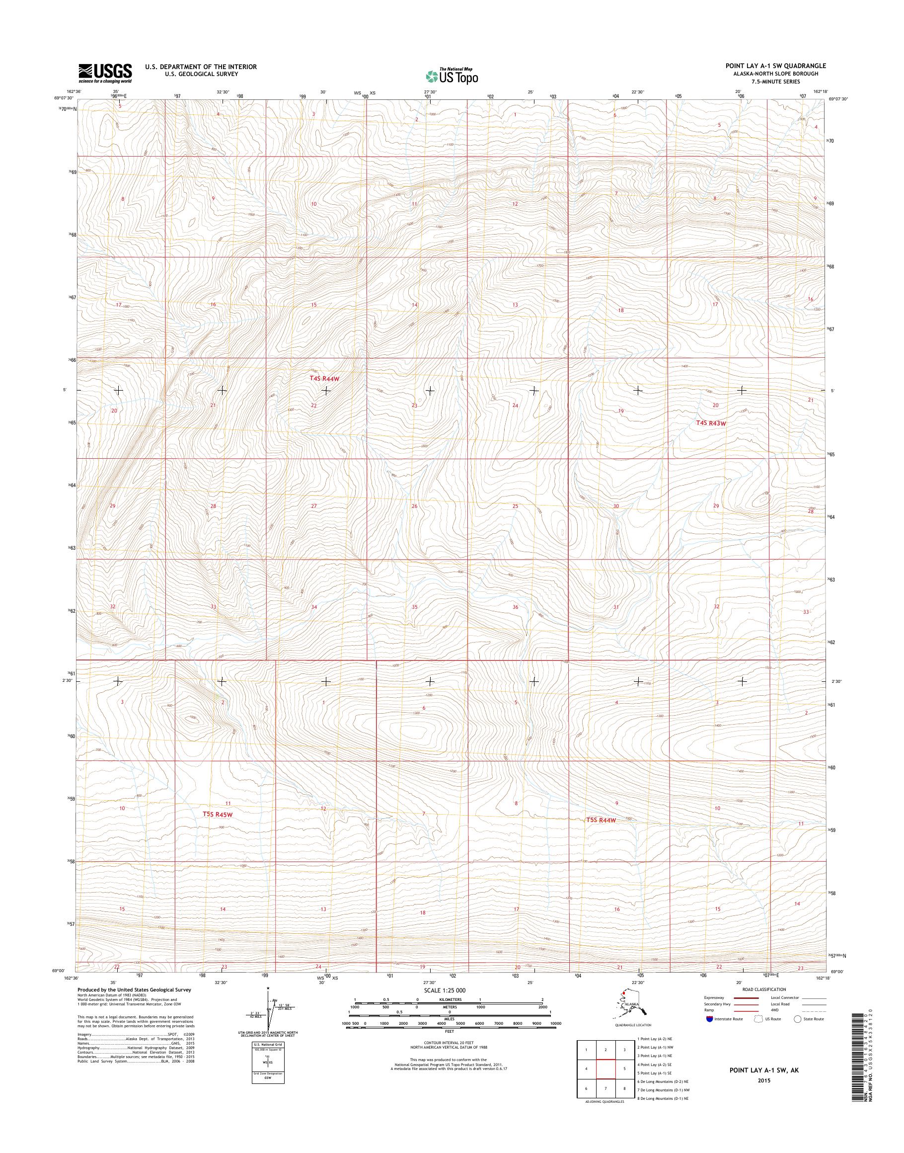 Point Lay A-1 SW Alaska US Topo Map – MyTopo Map Store