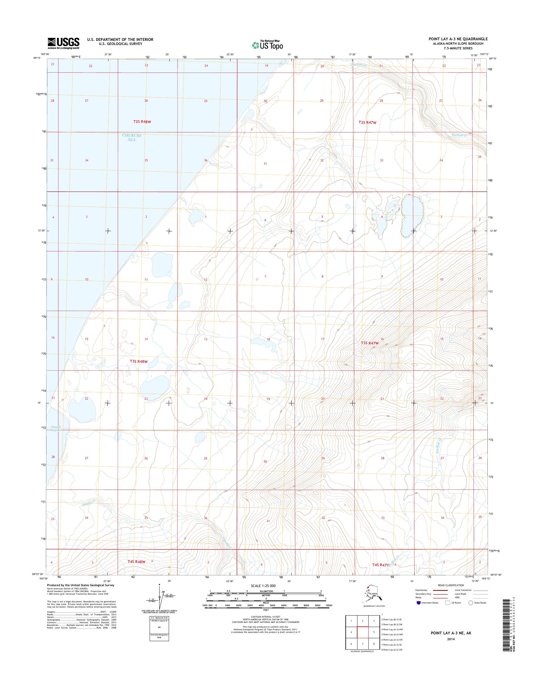 Point Lay A-3 NE Alaska US Topo Map – MyTopo Map Store