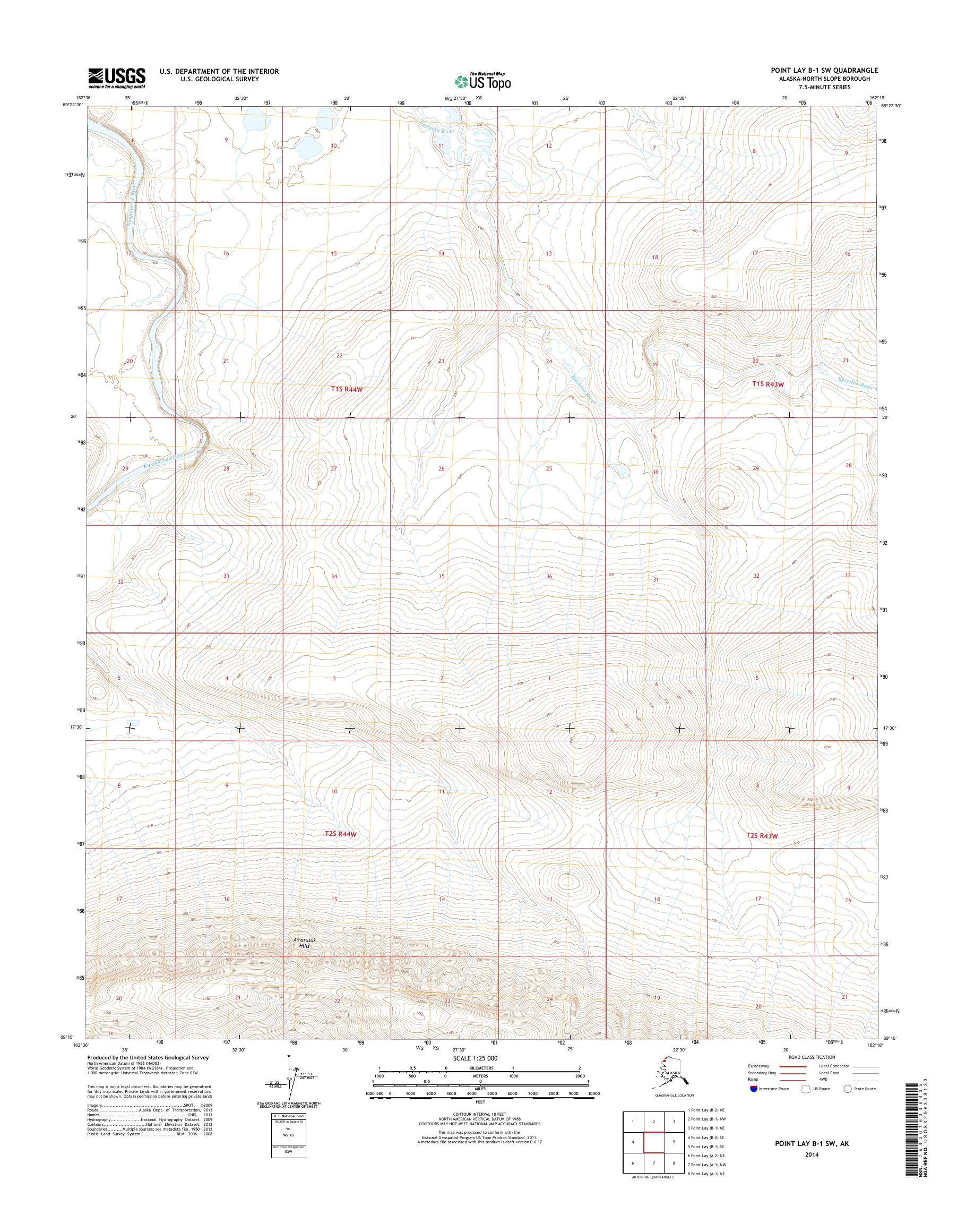 Point Lay B-1 SW Alaska US Topo Map – MyTopo Map Store