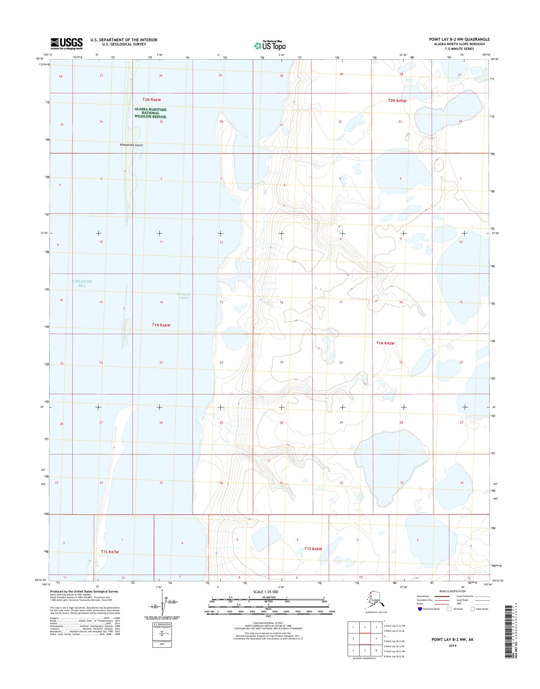 Point Lay B-2 NW Alaska US Topo Map – MyTopo Map Store
