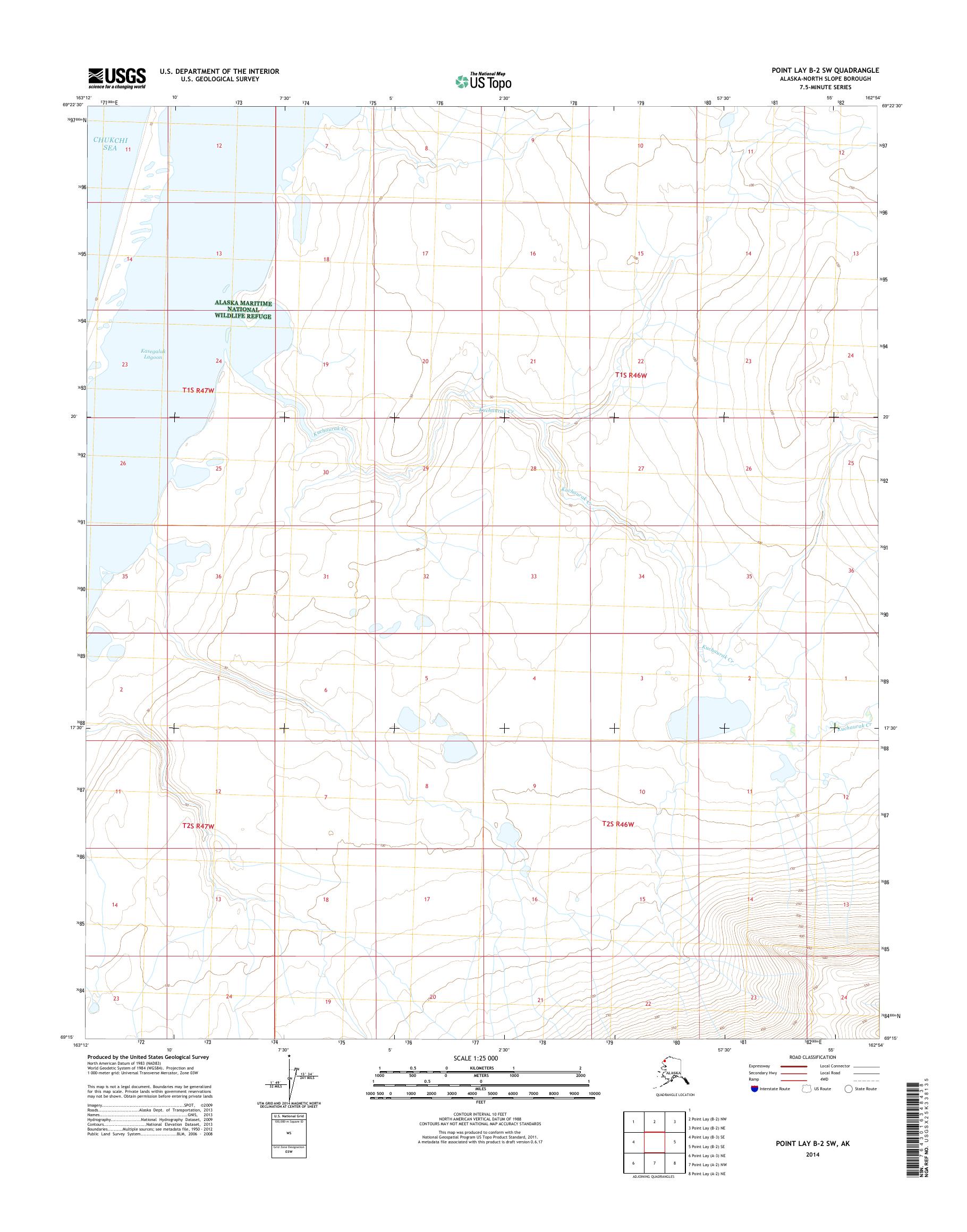 Point Lay B-2 SW Alaska US Topo Map – MyTopo Map Store