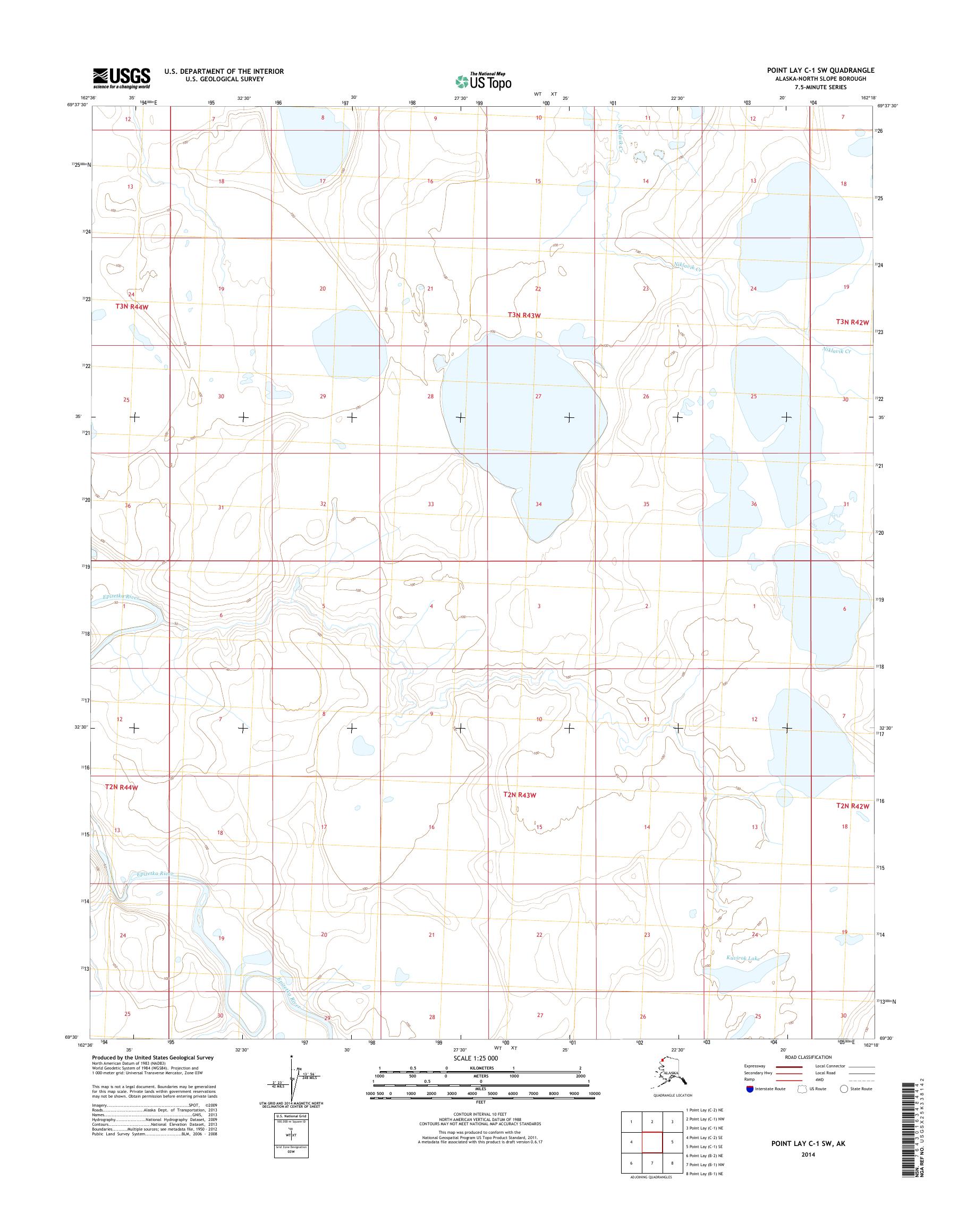 Point Lay C-1 SW Alaska US Topo Map – MyTopo Map Store