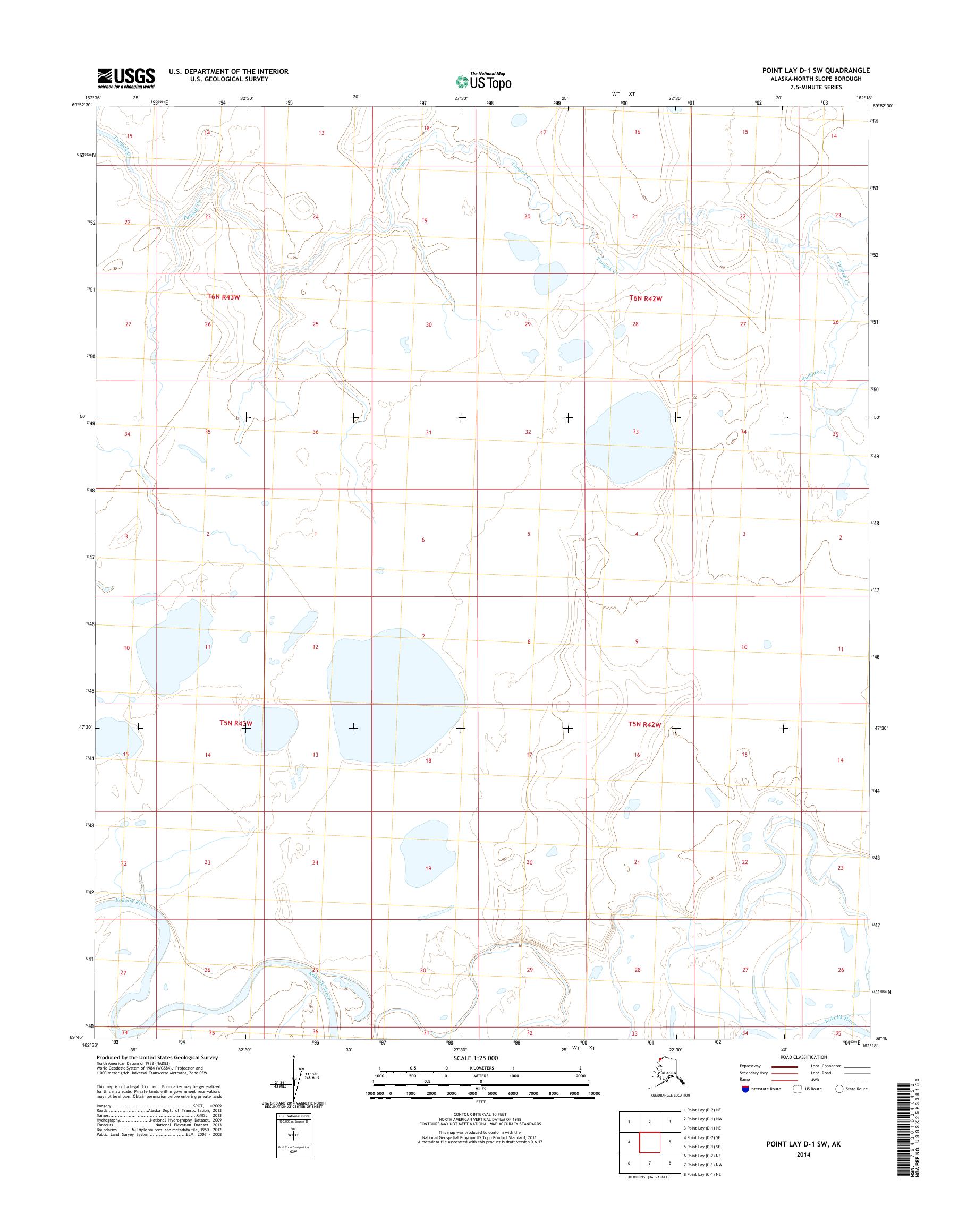 Point Lay D-1 SW Alaska US Topo Map – MyTopo Map Store