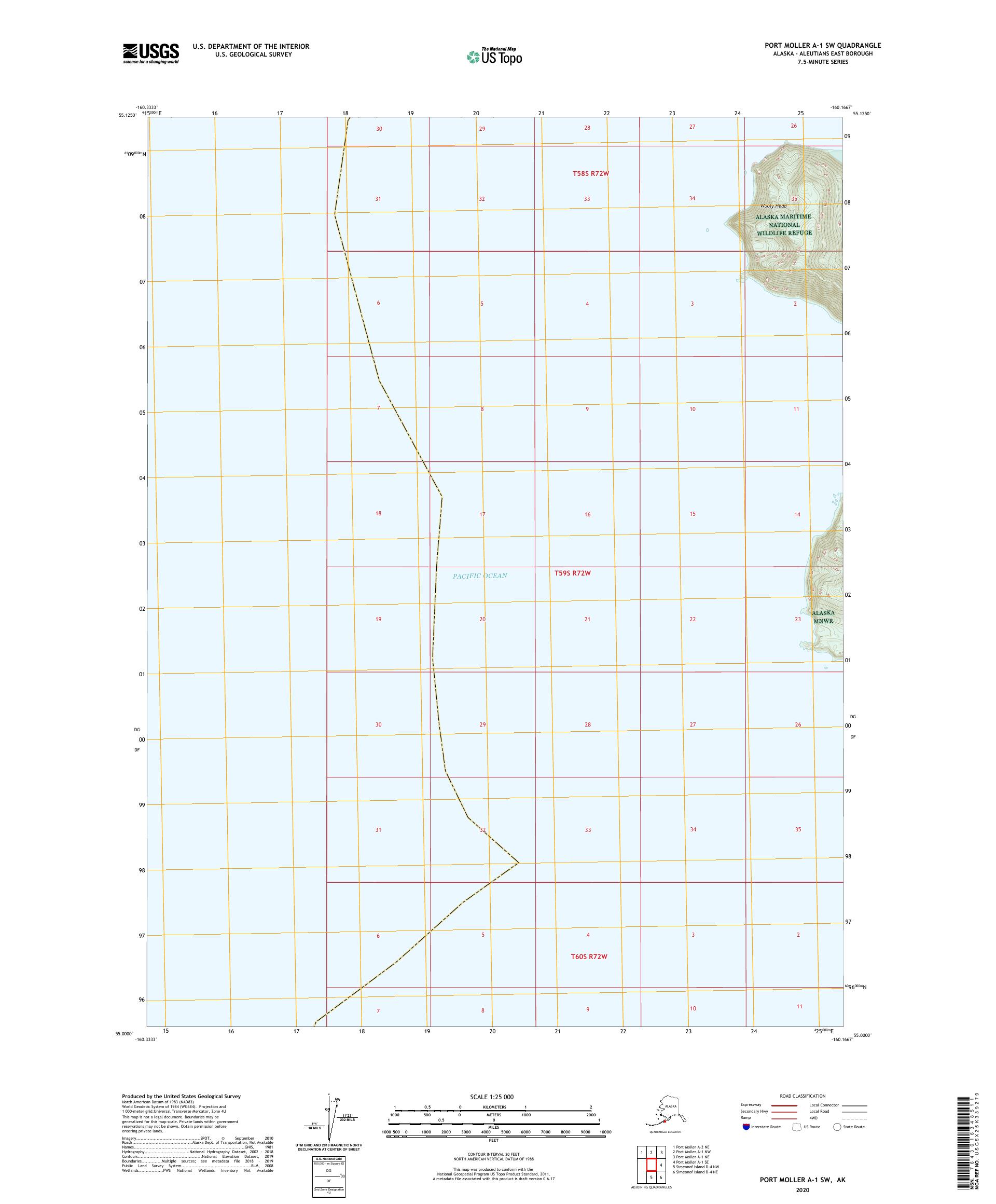 Port Moller A-1 SW Alaska US Topo Map – MyTopo Map Store