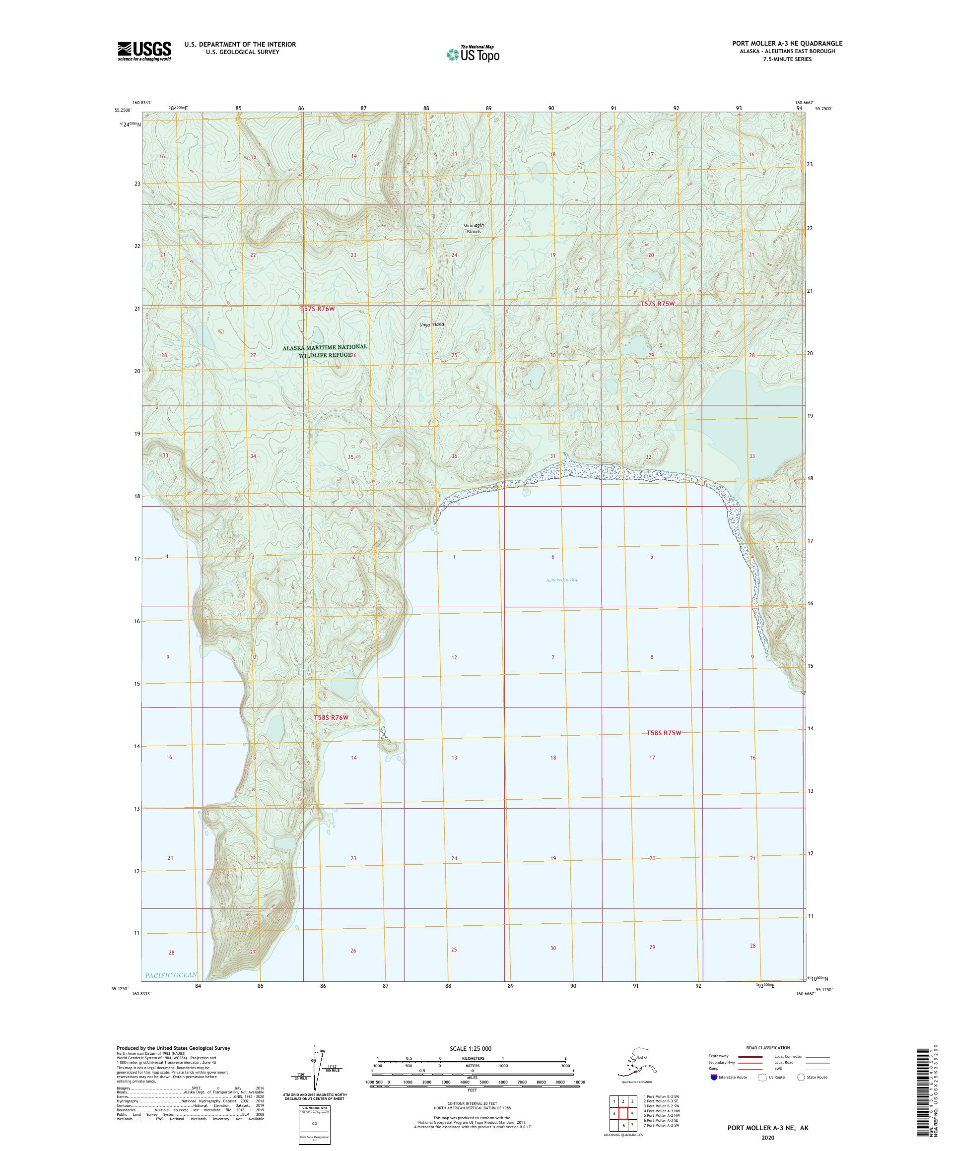 Port Moller A-3 NE Alaska US Topo Map – MyTopo Map Store