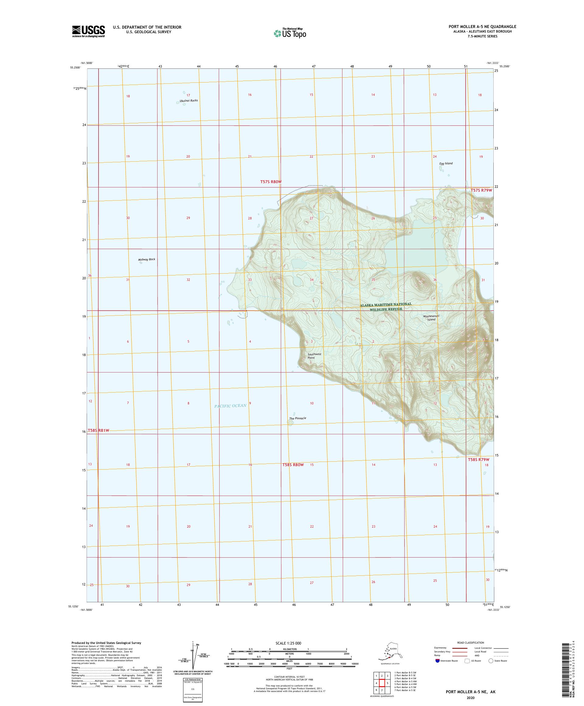 Port Moller A-5 NE Alaska US Topo Map – MyTopo Map Store