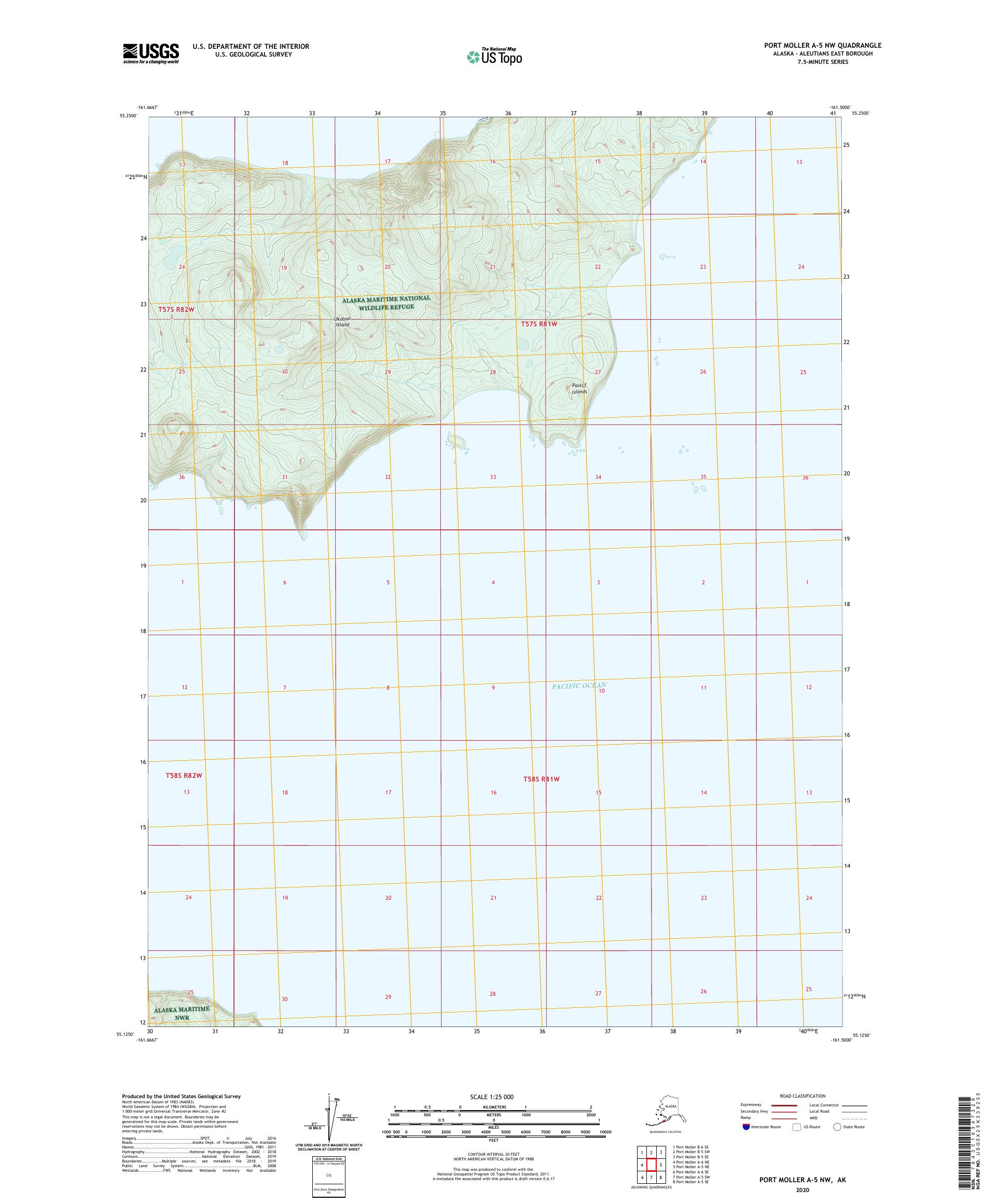 Port Moller A-5 NW Alaska US Topo Map – MyTopo Map Store