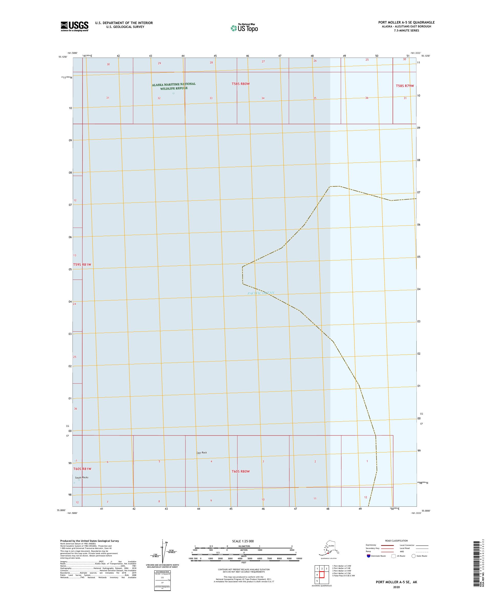 Port Moller A-5 SE Alaska US Topo Map – MyTopo Map Store