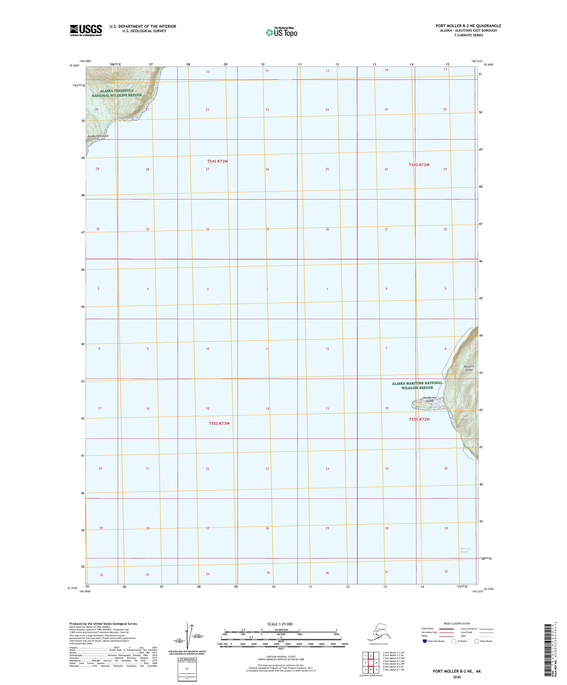 Port Moller B-2 NE Alaska US Topo Map – MyTopo Map Store
