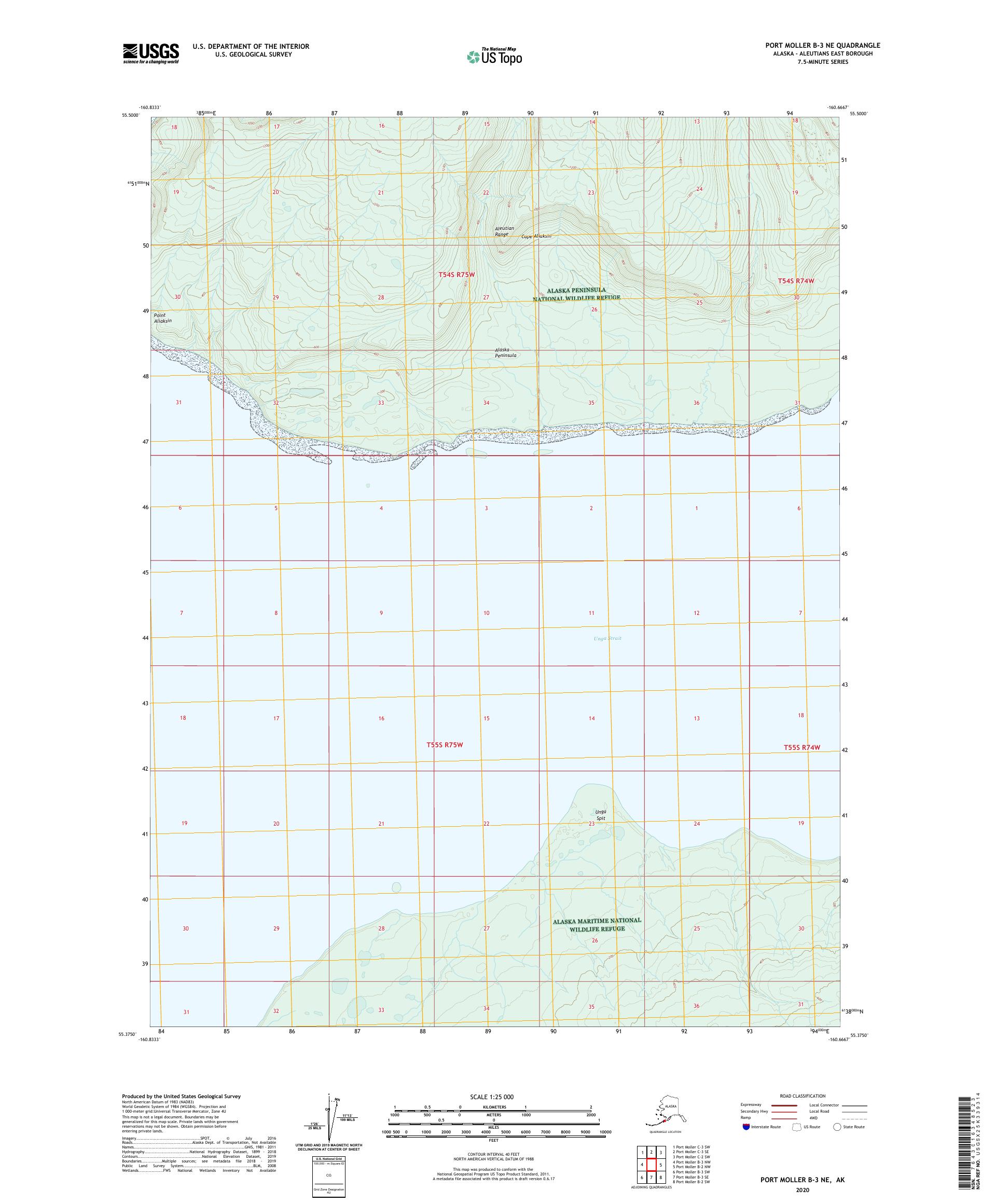 Port Moller B-3 NE Alaska US Topo Map – MyTopo Map Store