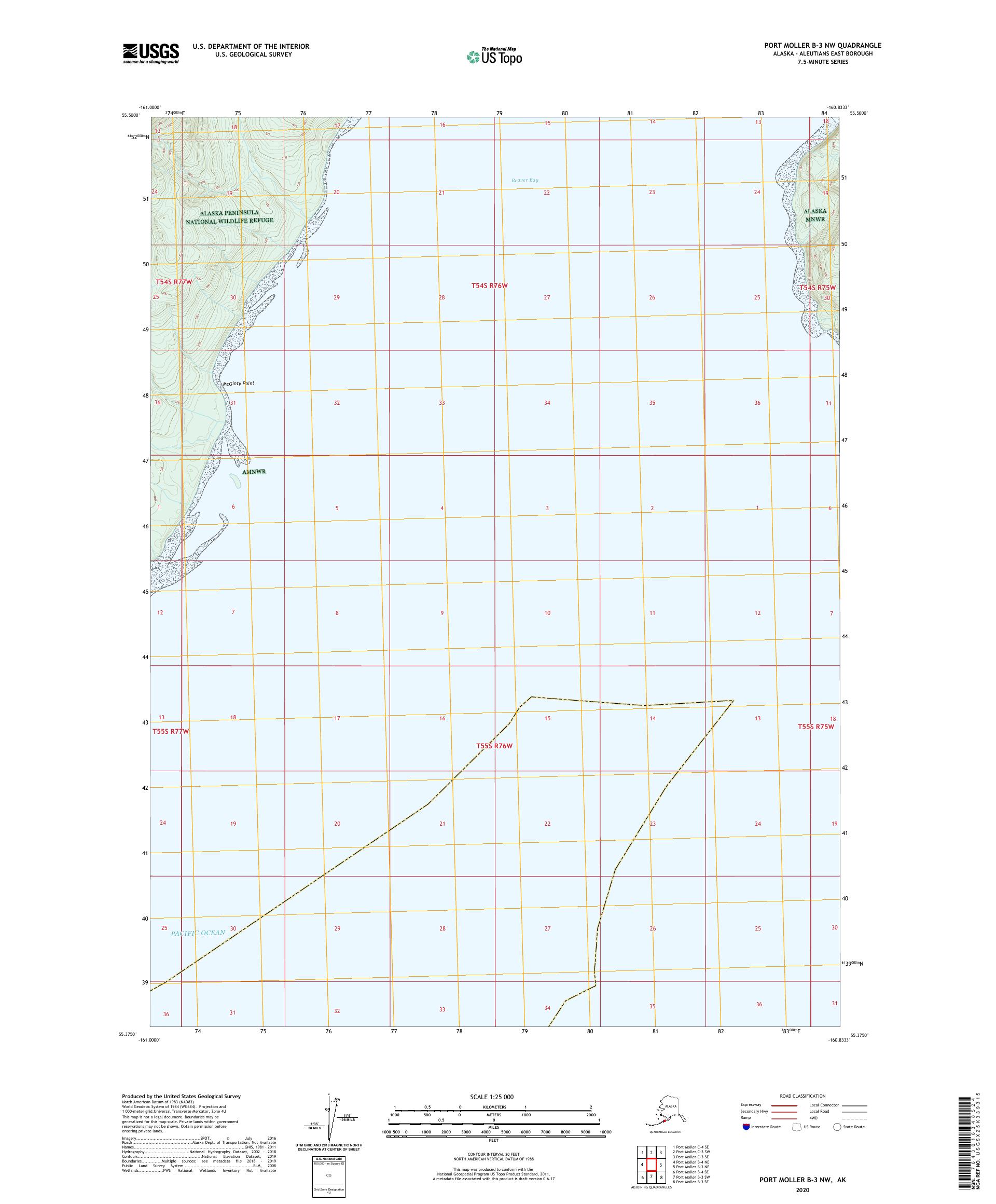 Port Moller B-3 NW Alaska US Topo Map – MyTopo Map Store