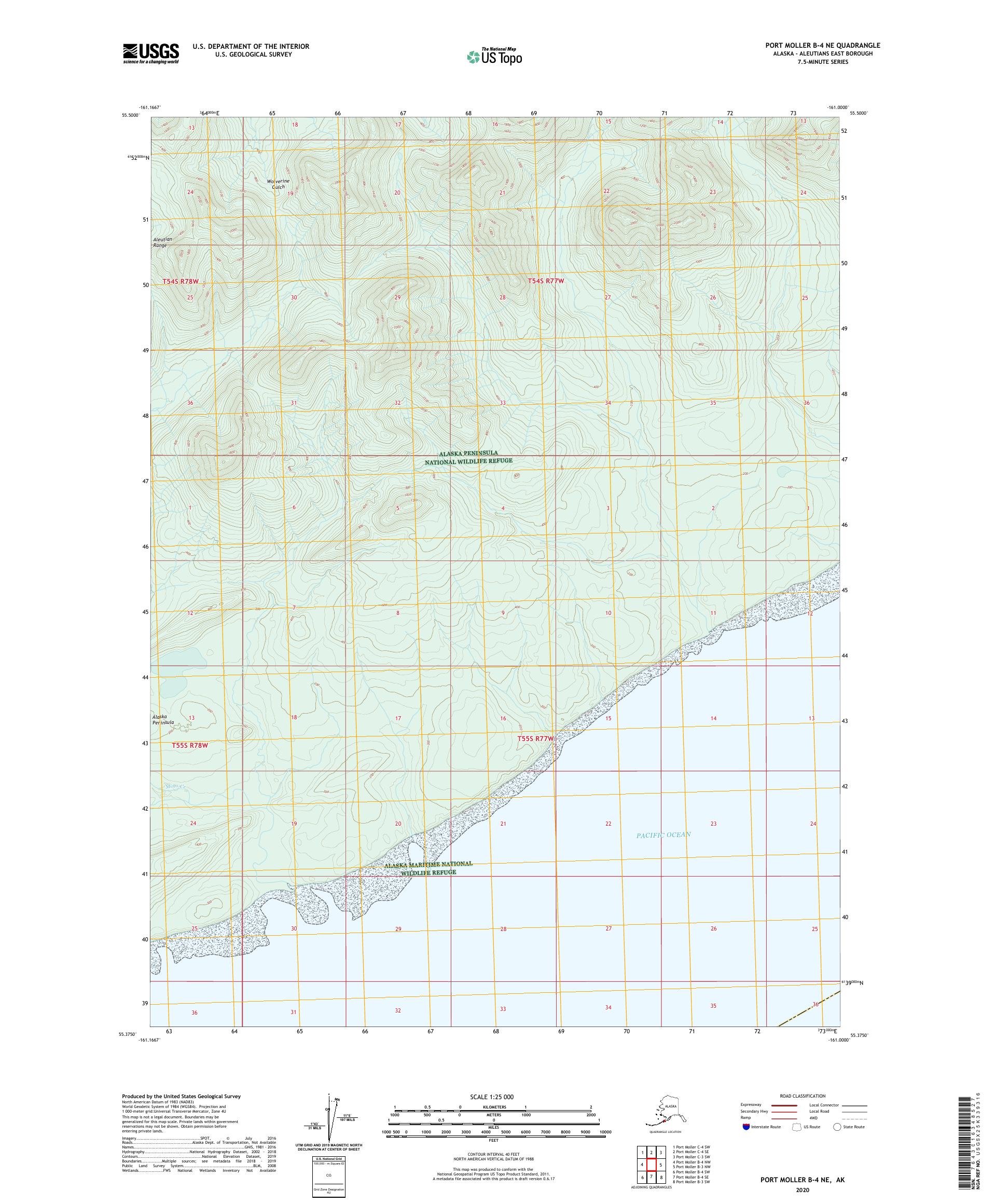 Port Moller B-4 NE Alaska US Topo Map – MyTopo Map Store