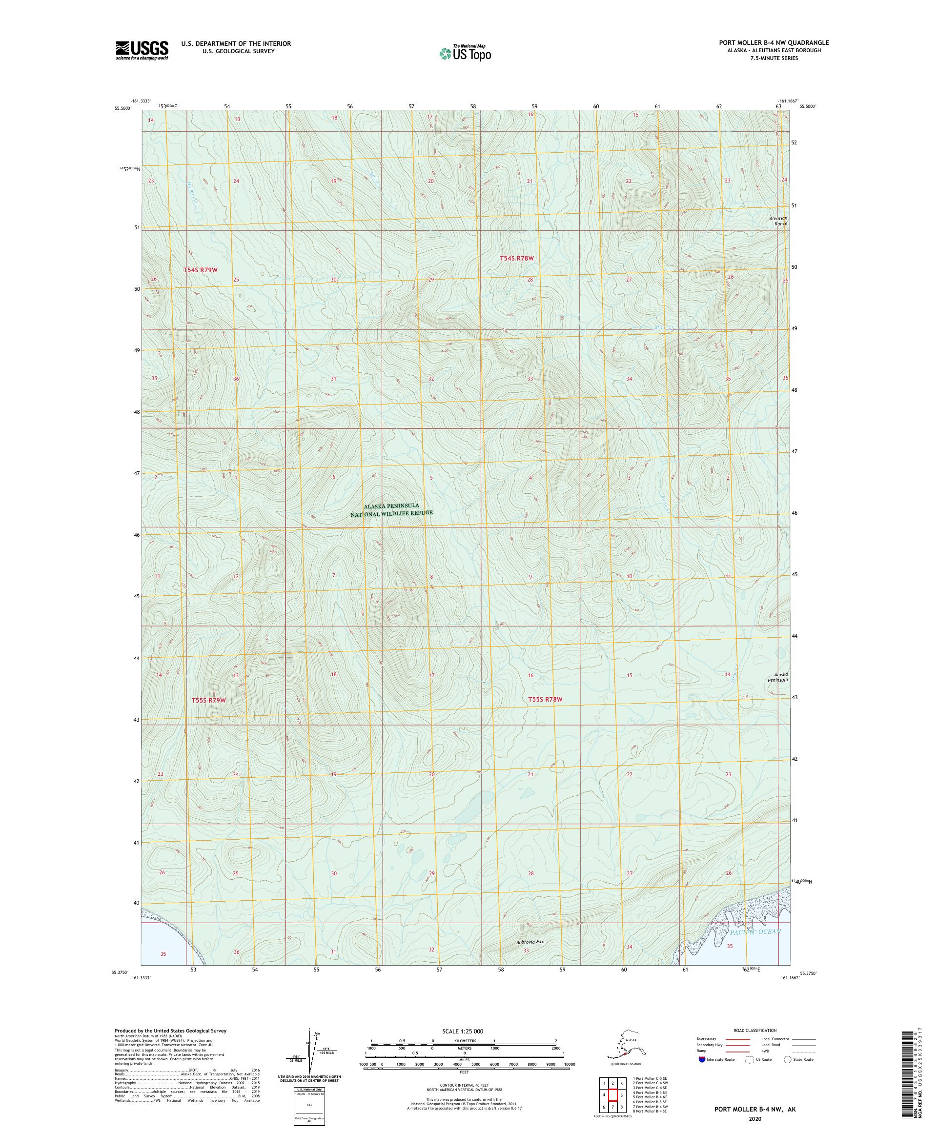 Port Moller B-4 NW Alaska US Topo Map – MyTopo Map Store