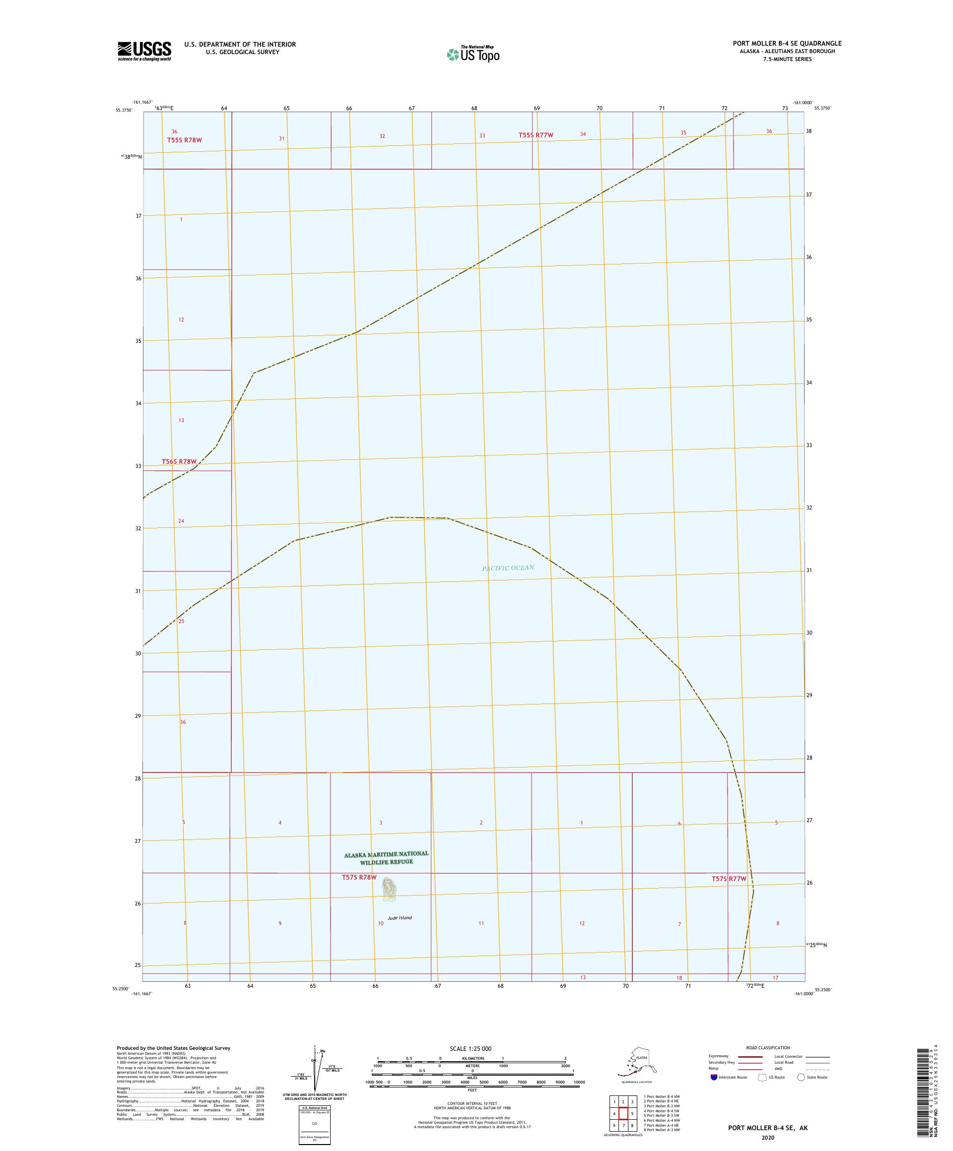 Port Moller B-4 SE Alaska US Topo Map – MyTopo Map Store