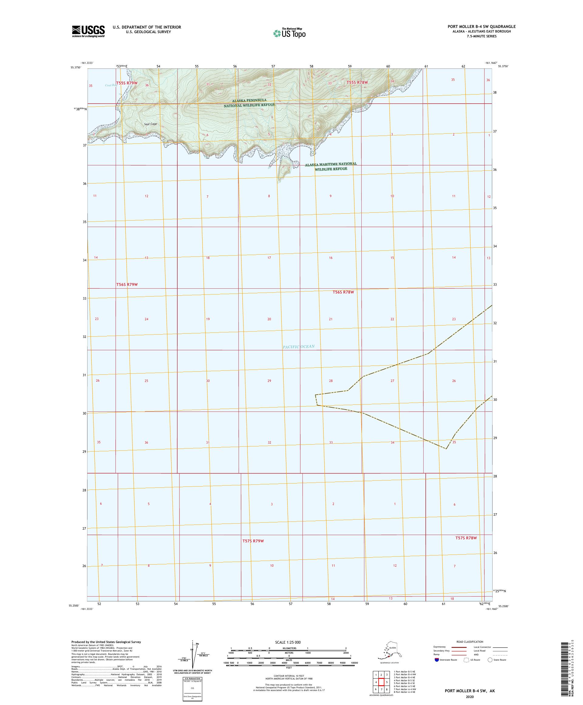 Port Moller B-4 SW Alaska US Topo Map – MyTopo Map Store