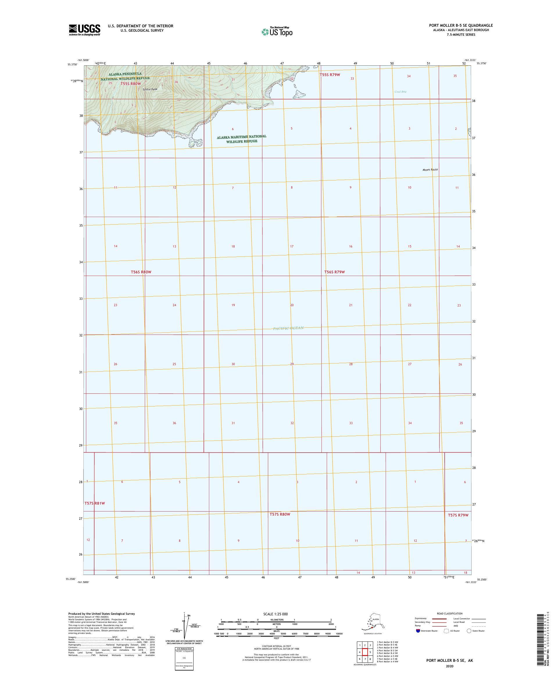 Port Moller B-5 SE Alaska US Topo Map – MyTopo Map Store