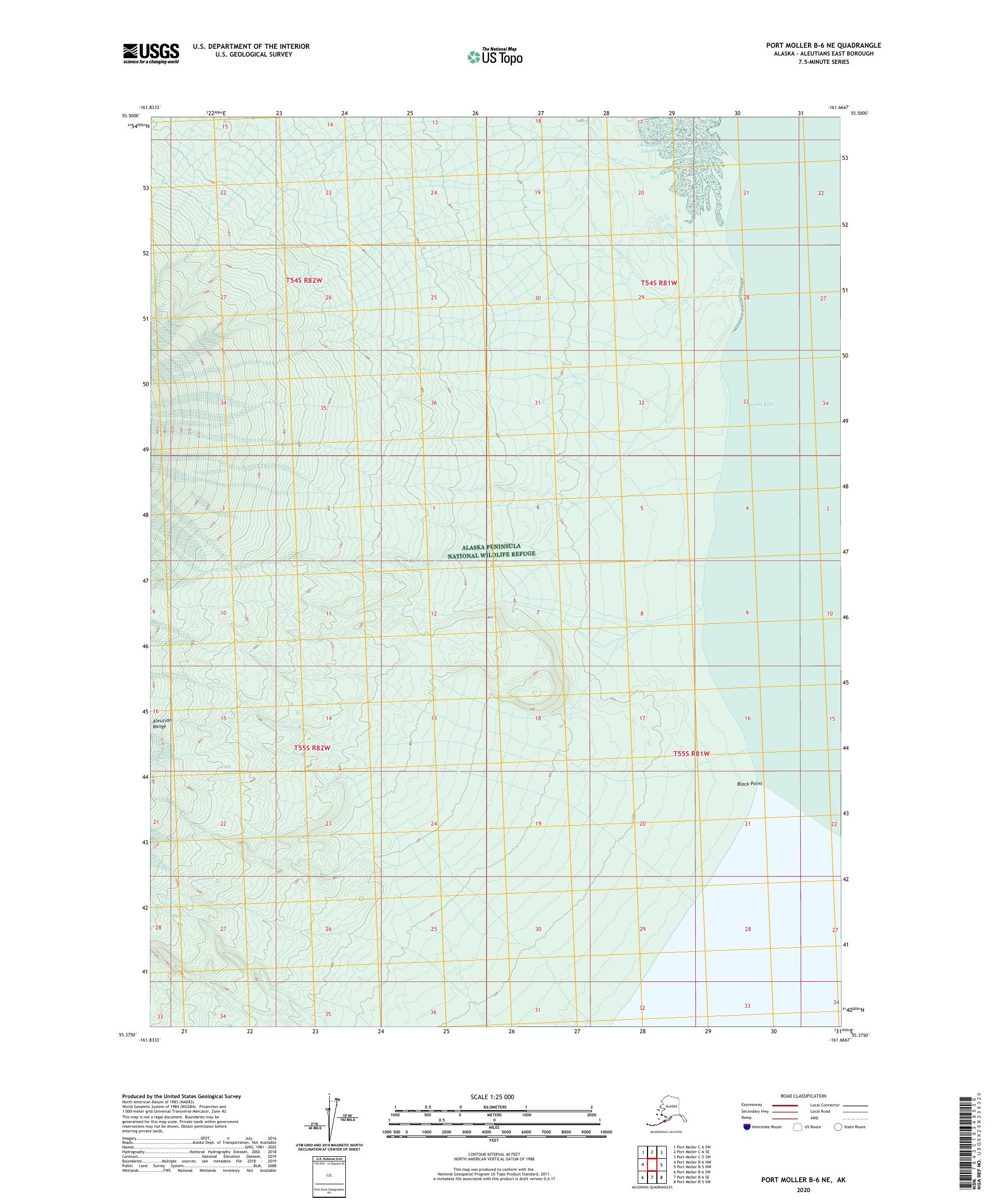 Port Moller B-6 NE Alaska US Topo Map – MyTopo Map Store