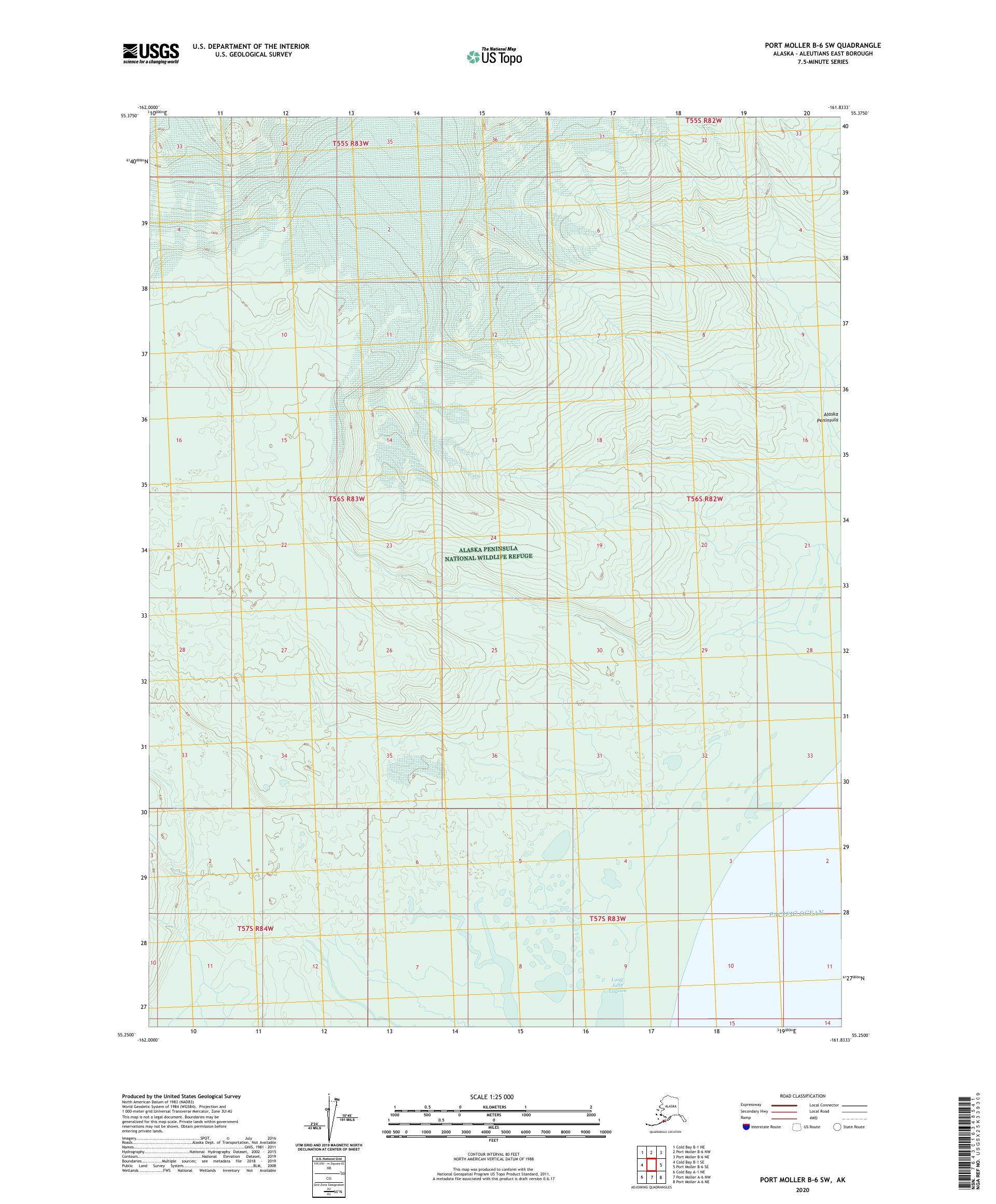 Port Moller B-6 SW Alaska US Topo Map – MyTopo Map Store