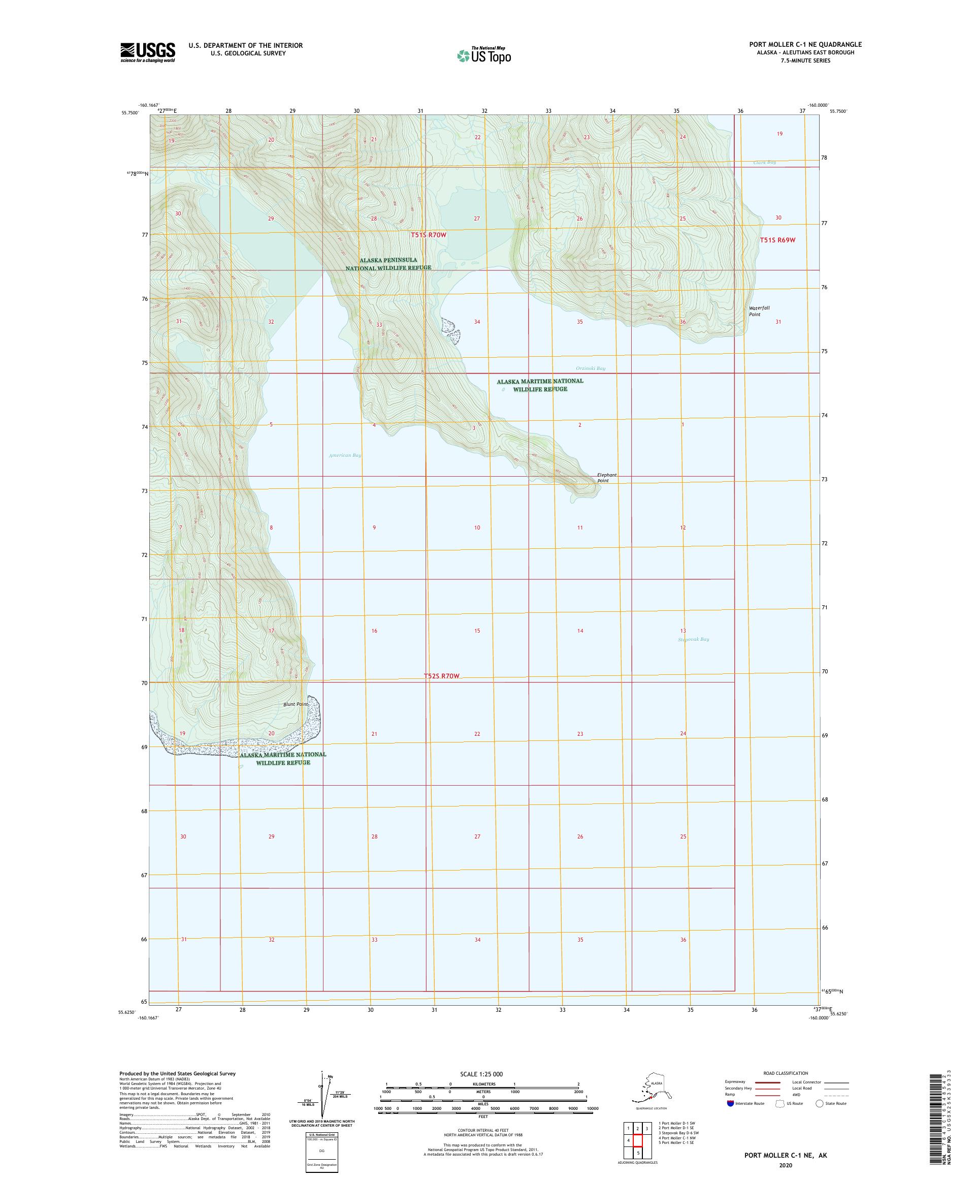 Port Moller C-1 NE Alaska US Topo Map – MyTopo Map Store