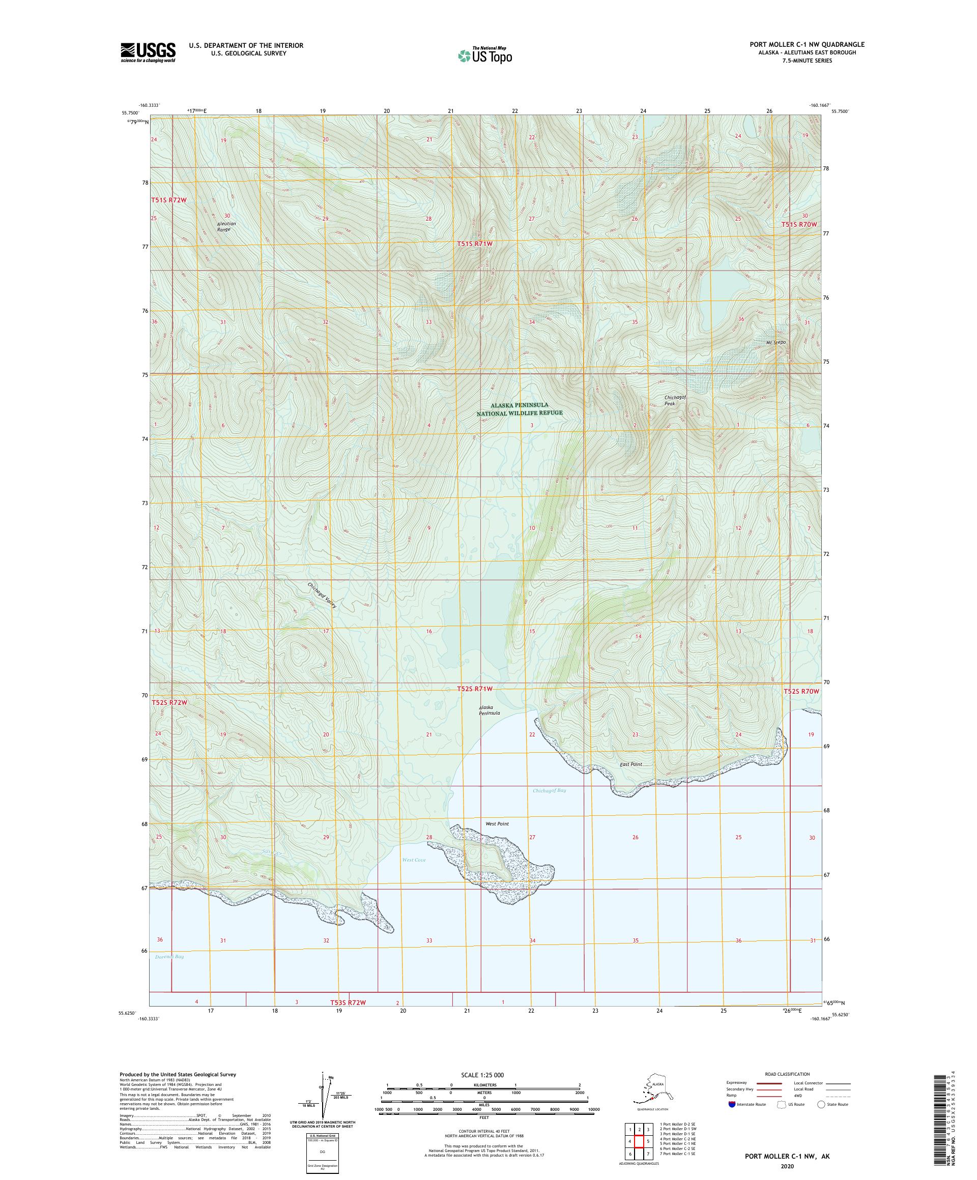 Port Moller C-1 NW Alaska US Topo Map – MyTopo Map Store