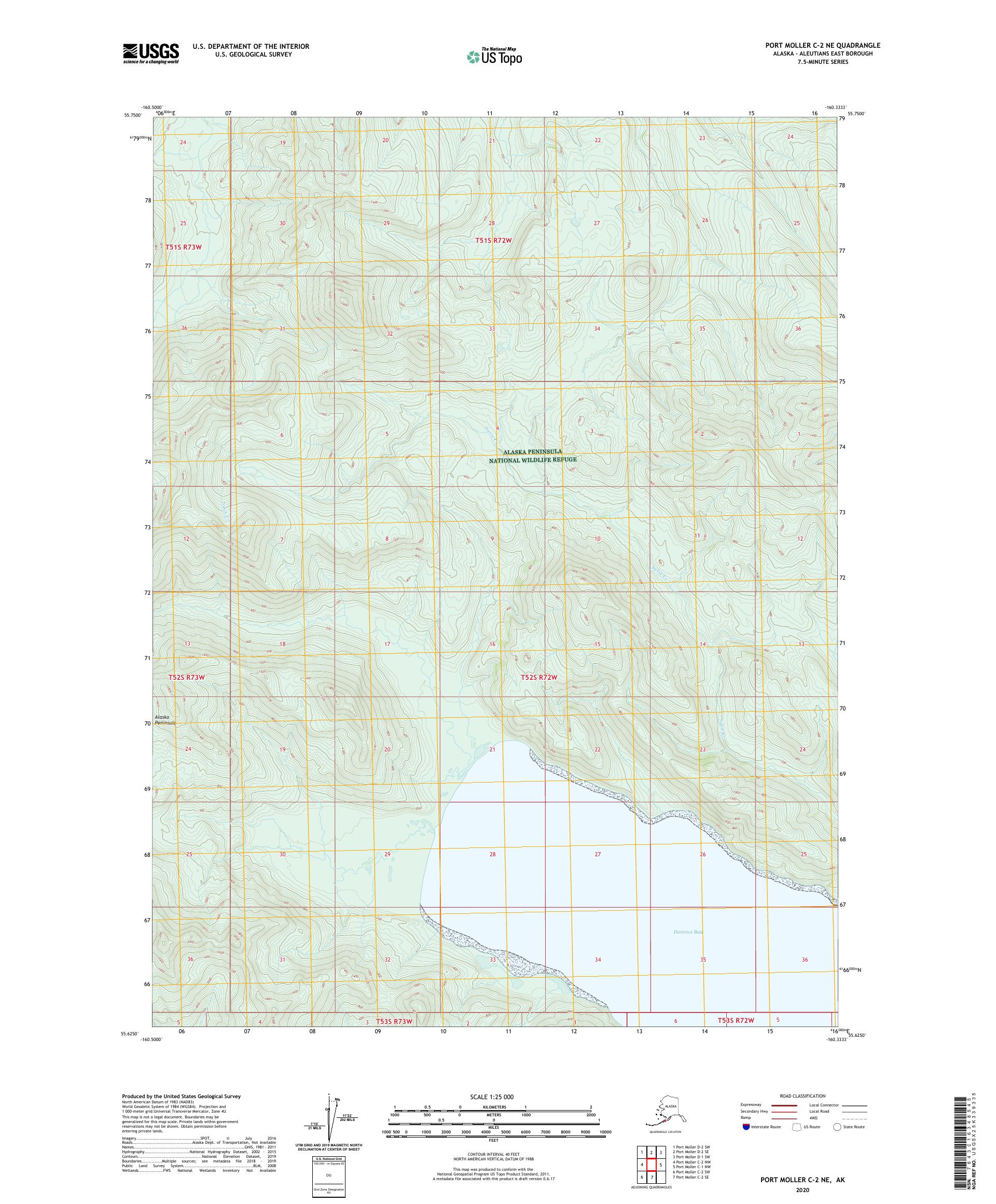 Port Moller C-2 NE Alaska US Topo Map – MyTopo Map Store