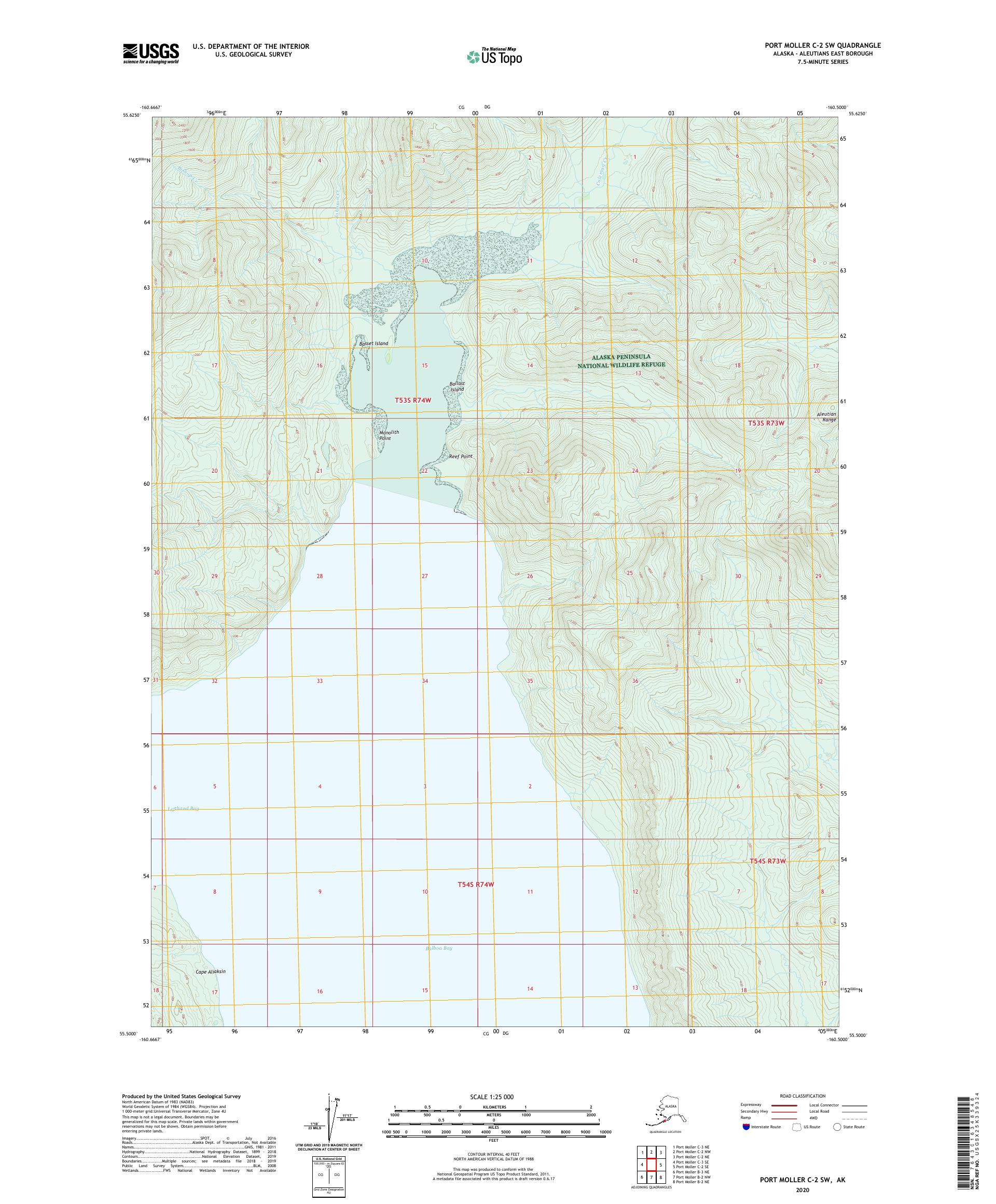 Port Moller C-2 SW Alaska US Topo Map – MyTopo Map Store