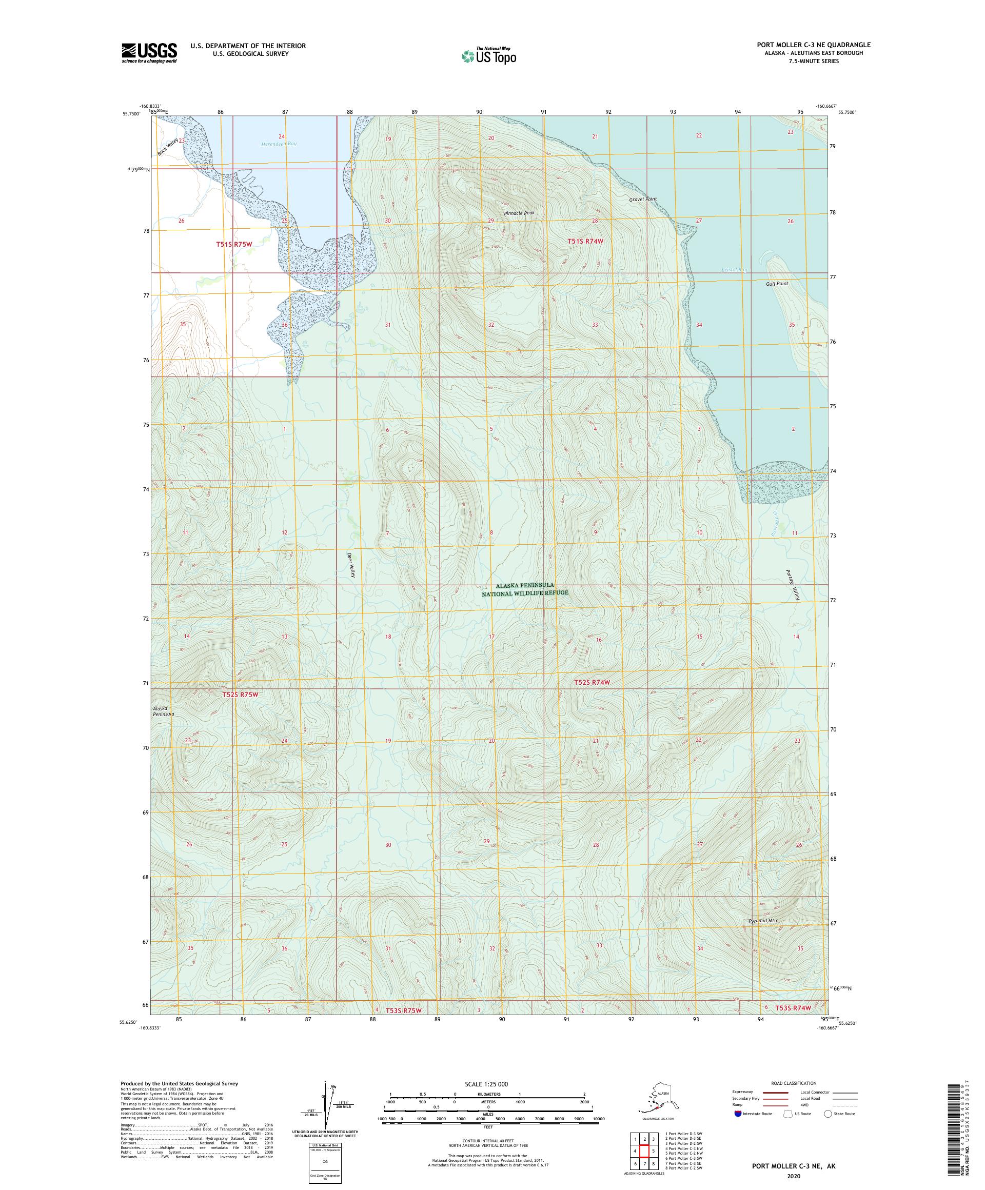 Port Moller C-3 NE Alaska US Topo Map – MyTopo Map Store