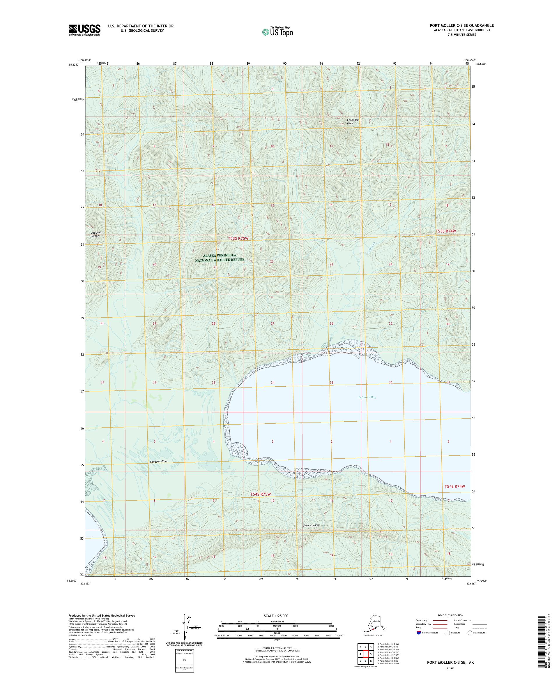 Port Moller C-3 SE Alaska US Topo Map – MyTopo Map Store