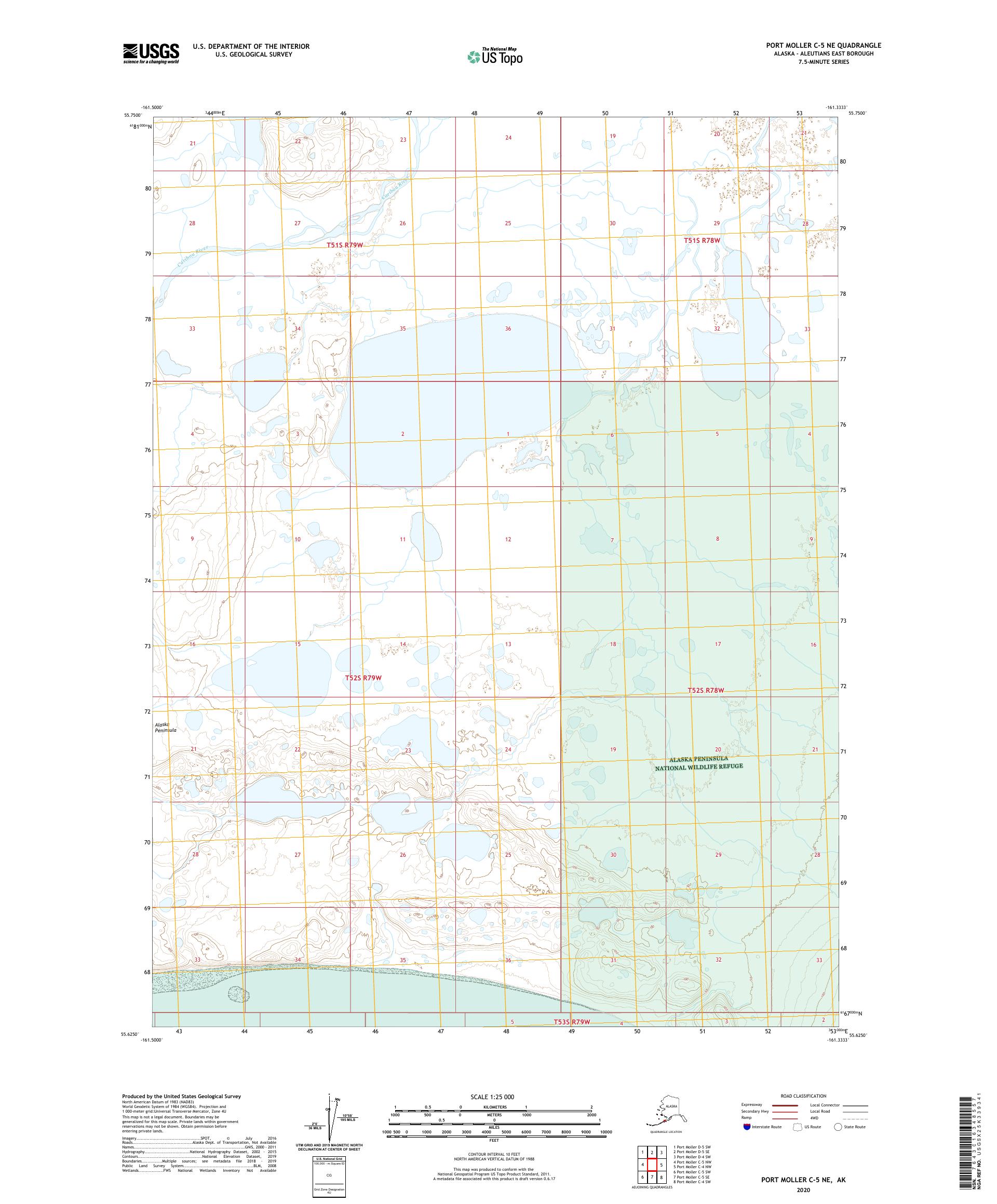 Port Moller C-5 NE Alaska US Topo Map – MyTopo Map Store