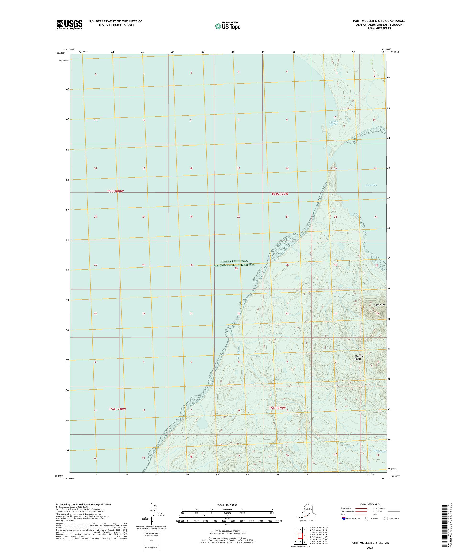 Port Moller C-5 SE Alaska US Topo Map – MyTopo Map Store