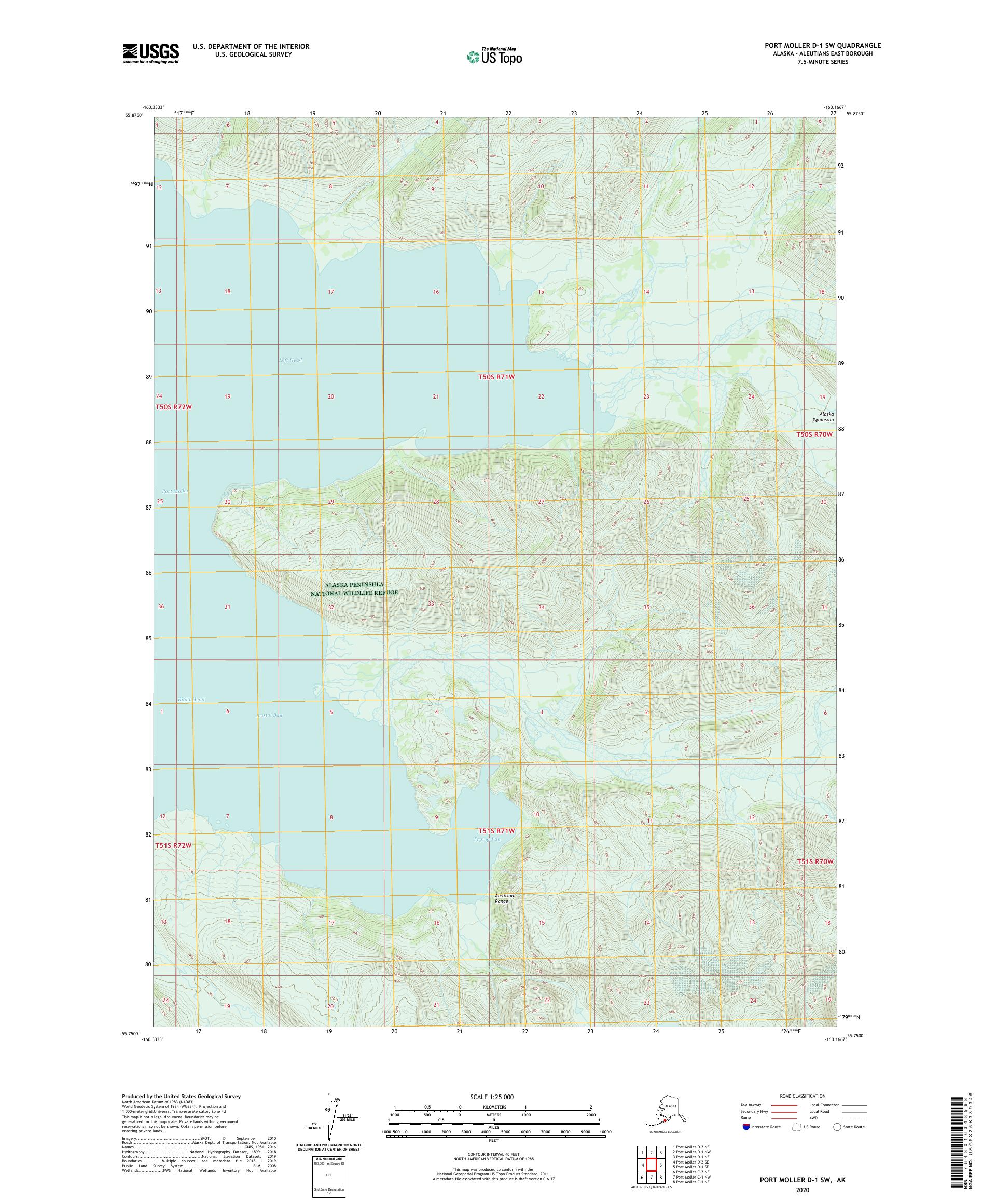 Port Moller D-1 SW Alaska US Topo Map – MyTopo Map Store