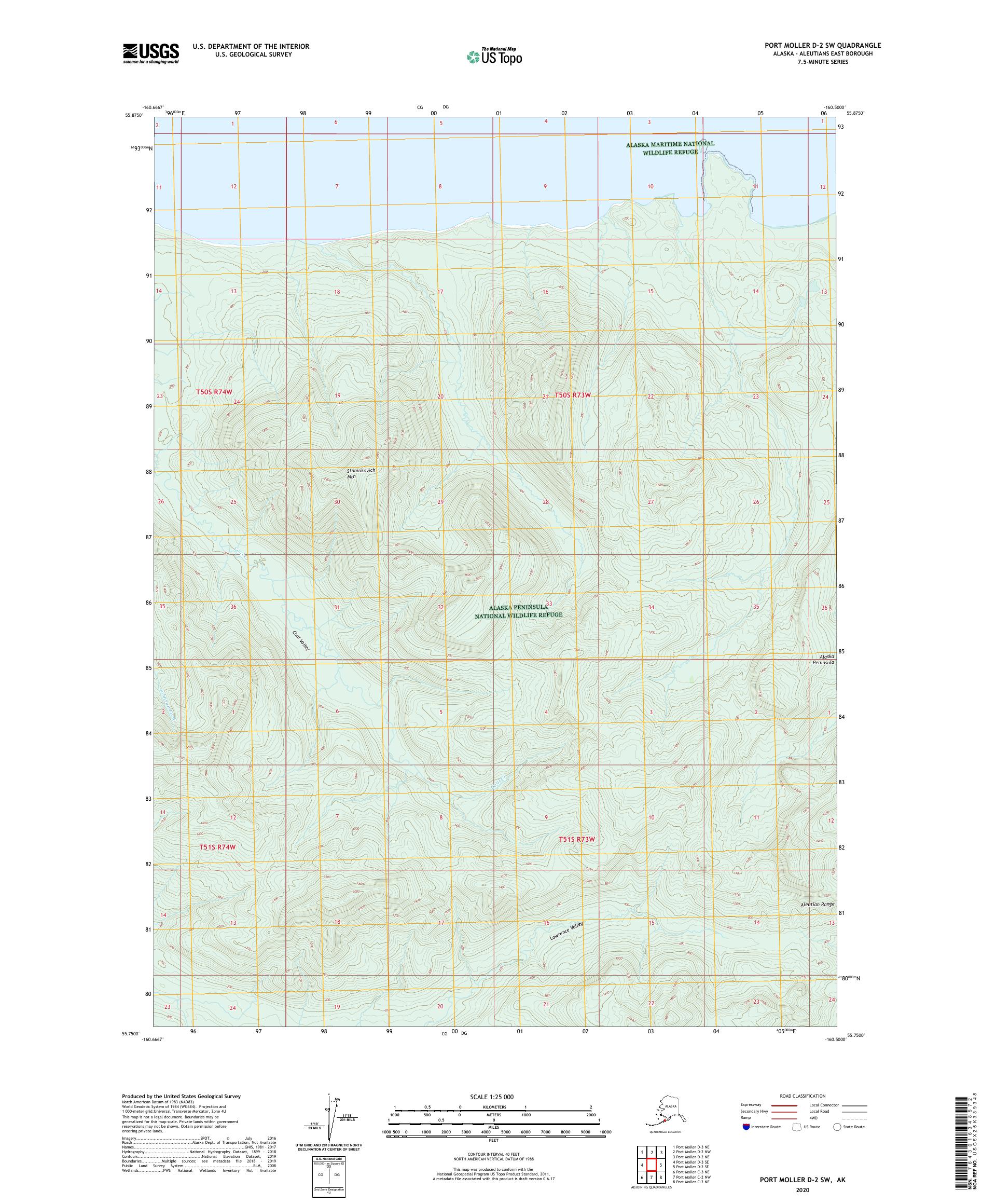 Port Moller D-2 SW Alaska US Topo Map – MyTopo Map Store