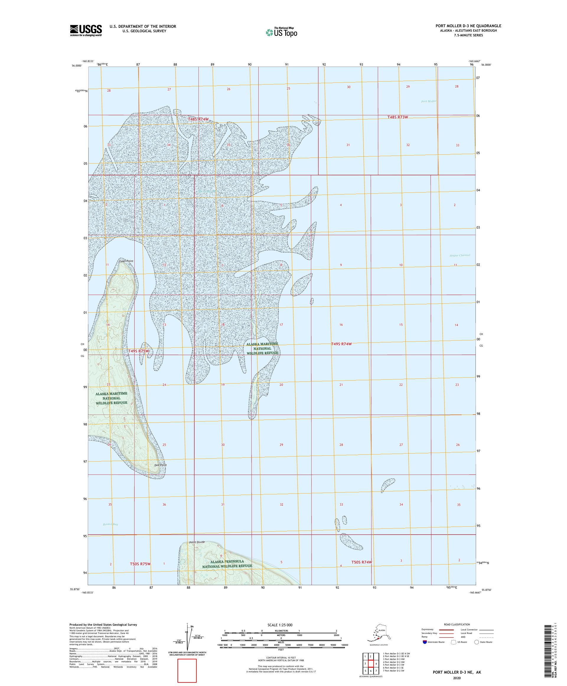 Port Moller D-3 NE Alaska US Topo Map – MyTopo Map Store