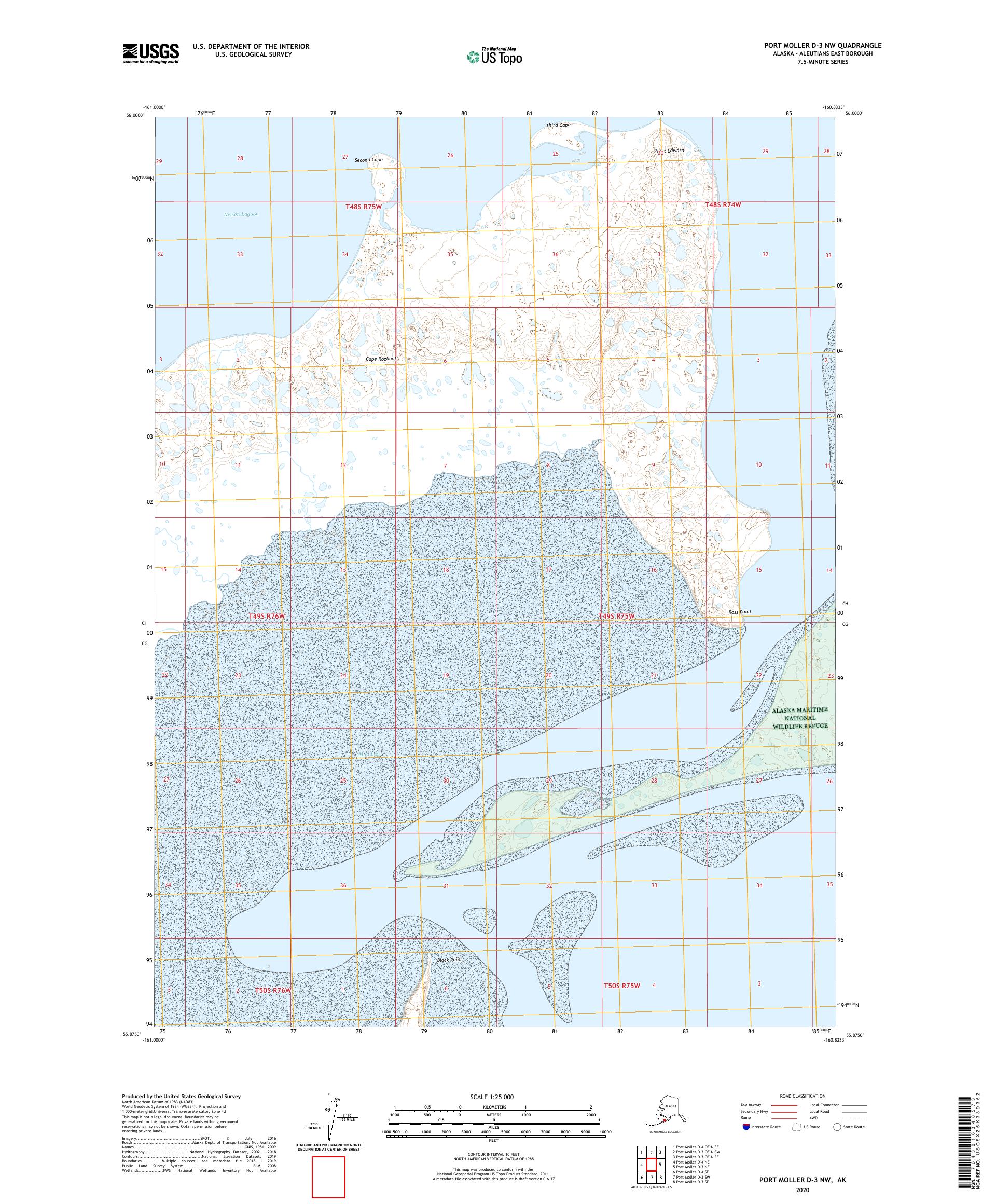 Port Moller D-3 NW Alaska US Topo Map – MyTopo Map Store