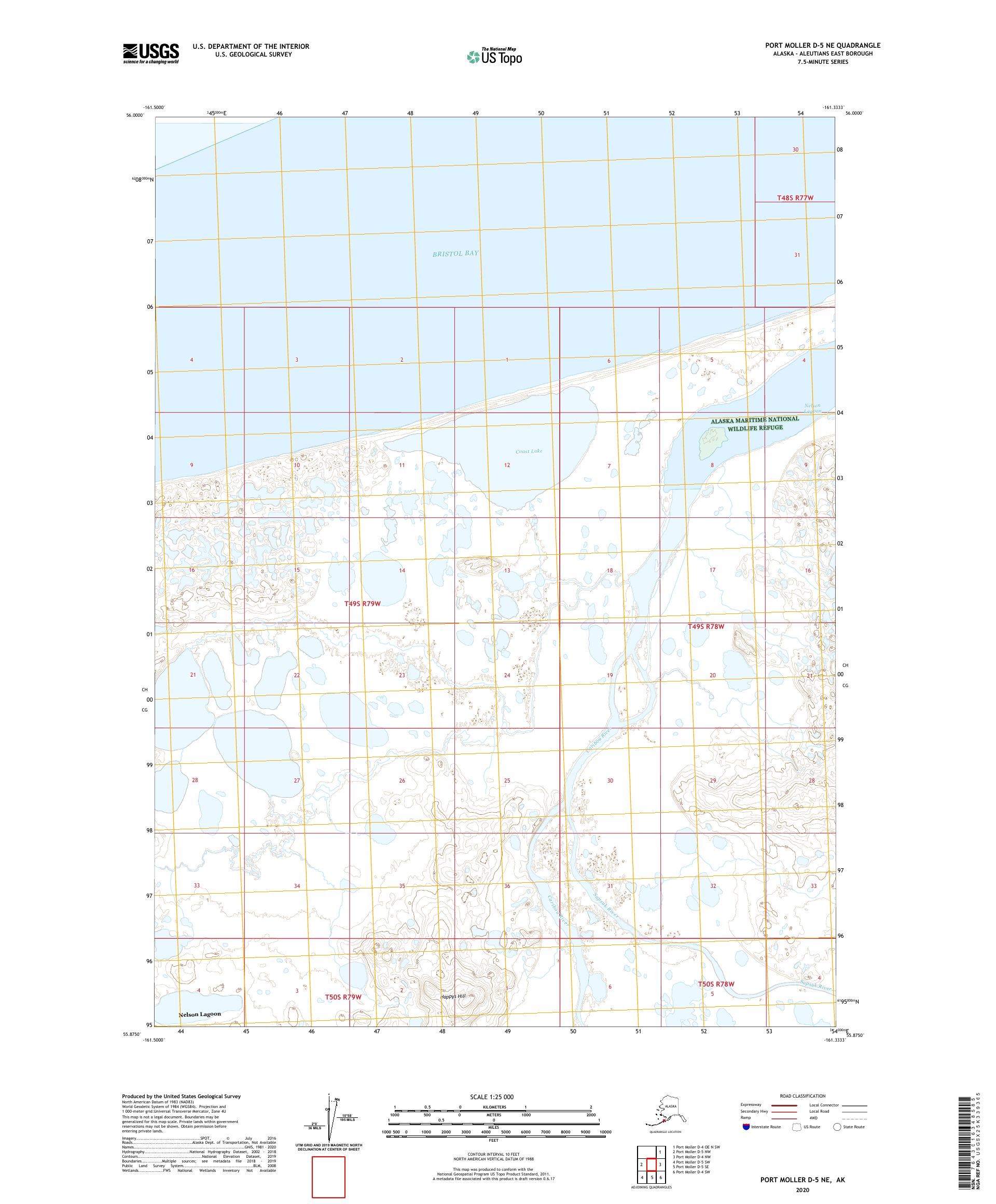 Port Moller D-5 NE Alaska US Topo Map – MyTopo Map Store