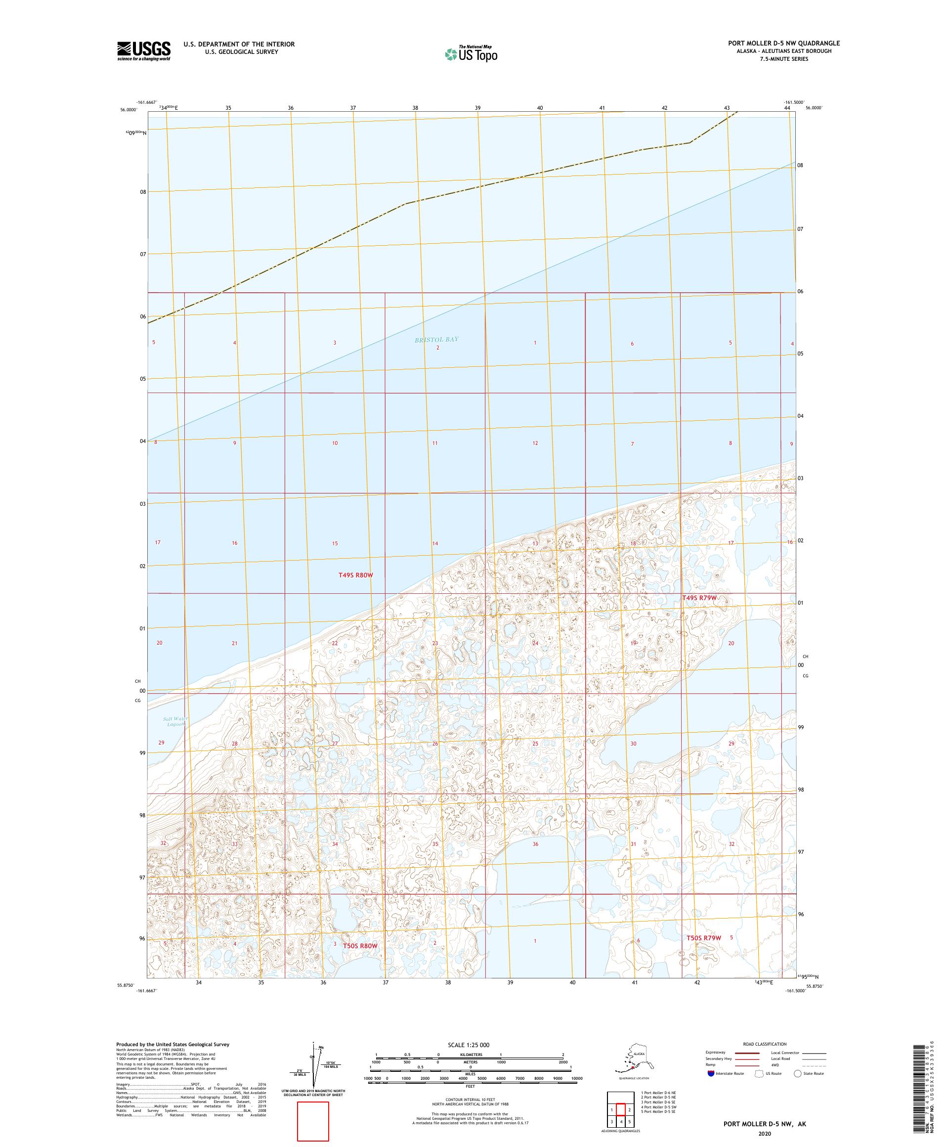 Port Moller D-5 NW Alaska US Topo Map – MyTopo Map Store