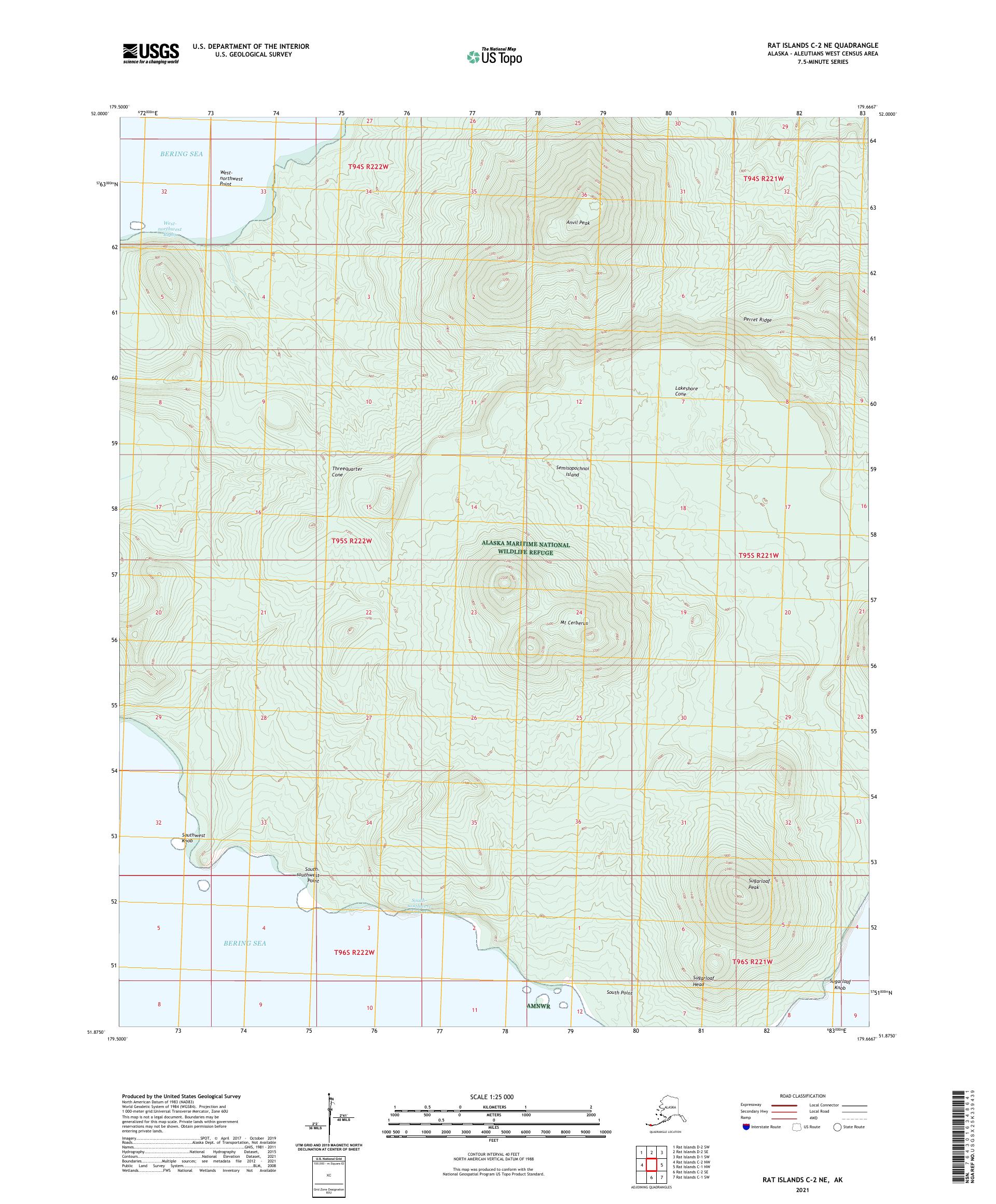 Rat Islands C-2 NE Alaska US Topo Map – MyTopo Map Store