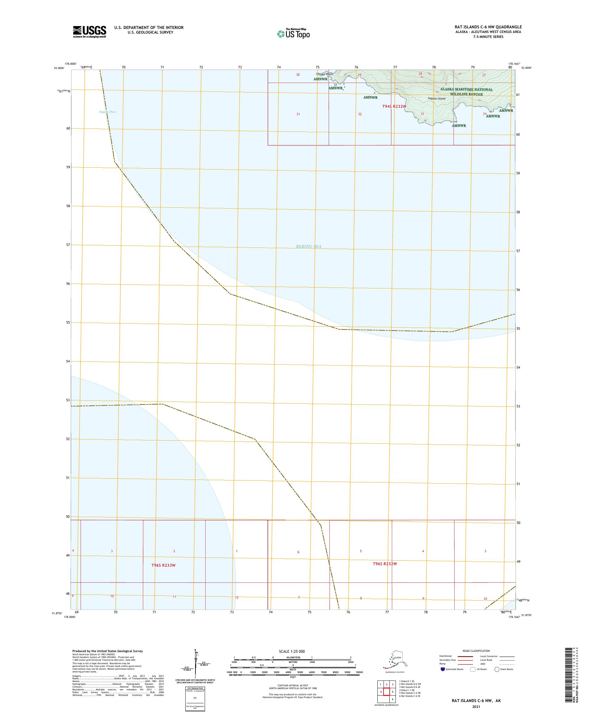 Rat Islands C-6 NW Alaska US Topo Map – MyTopo Map Store