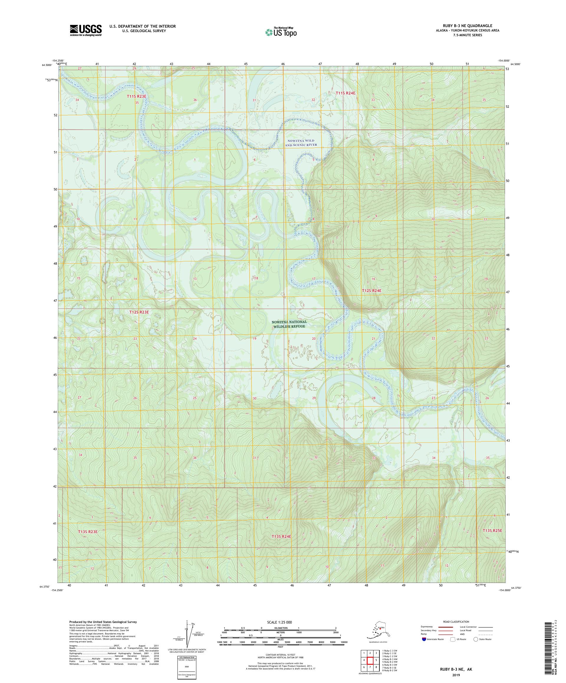 Ruby B-3 NE Alaska US Topo Map – MyTopo Map Store