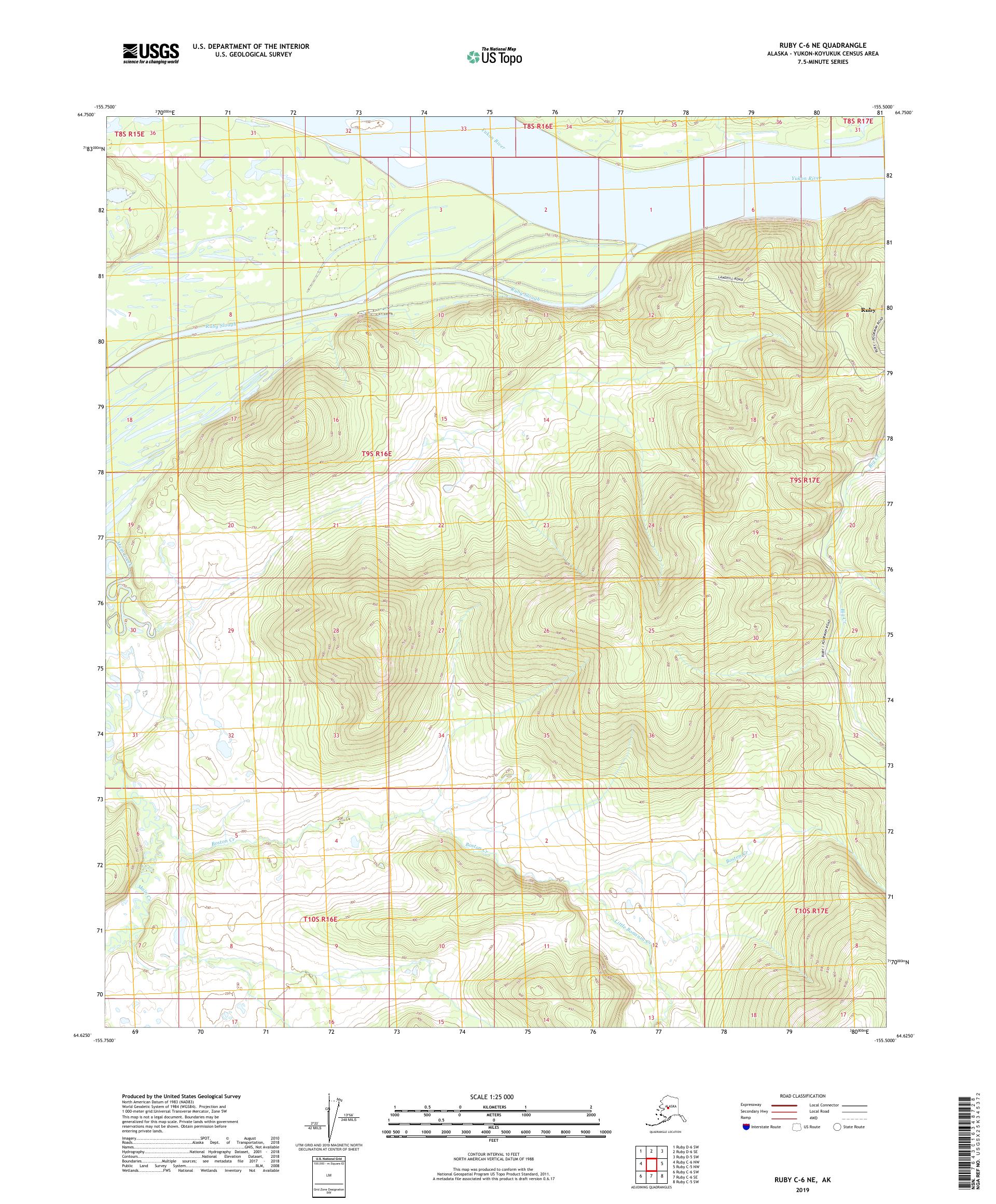 Ruby C-6 NE Alaska US Topo Map – MyTopo Map Store